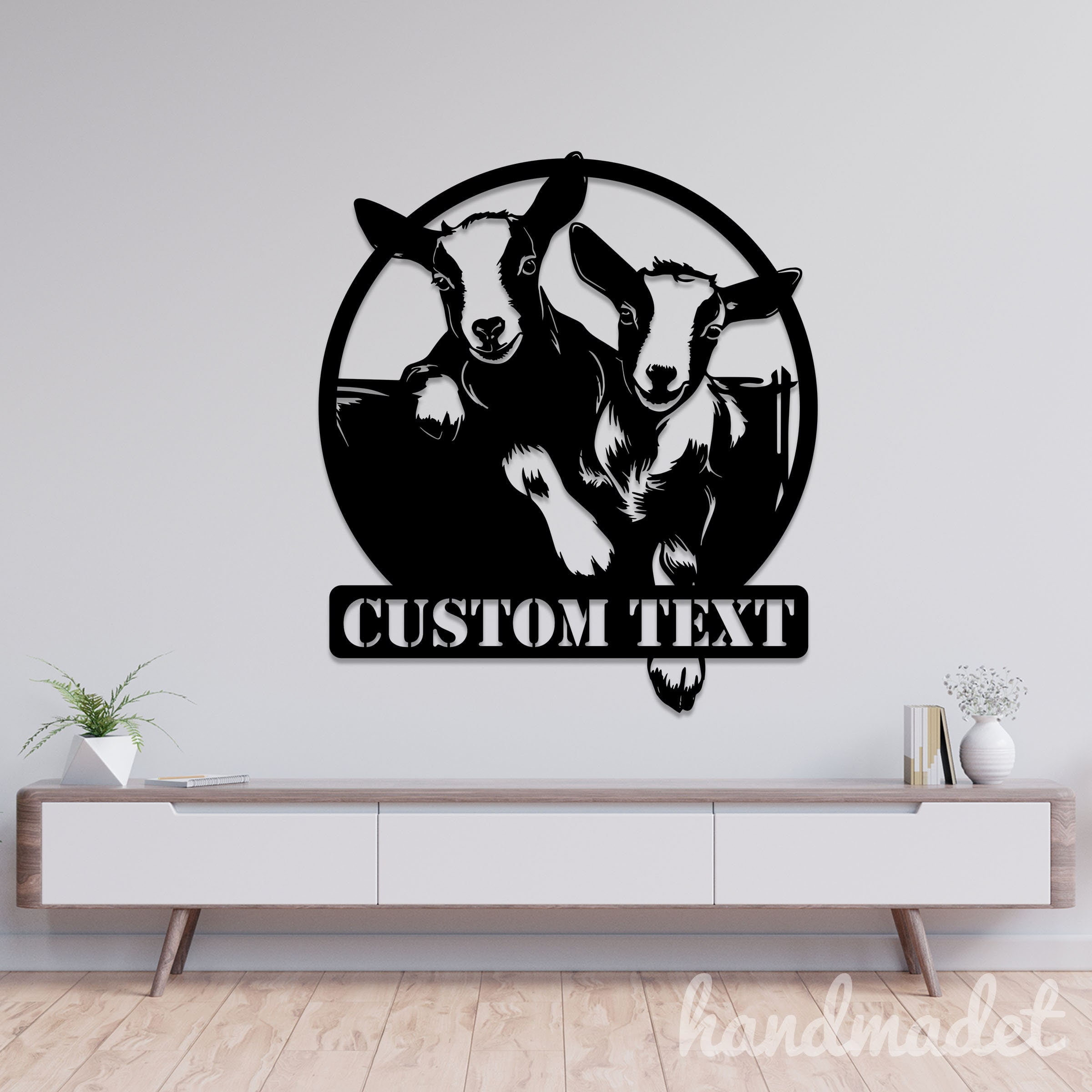 Handmadetneonsign Goat Metal Sign, Goat Metal Light, Goat Animal Wall ...