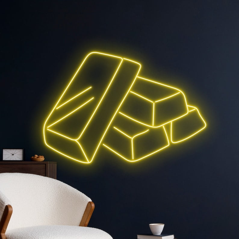 Handmadetneonsign Gold Store Shop Neon Sign, Gold Neon Light, Gold Led ...
