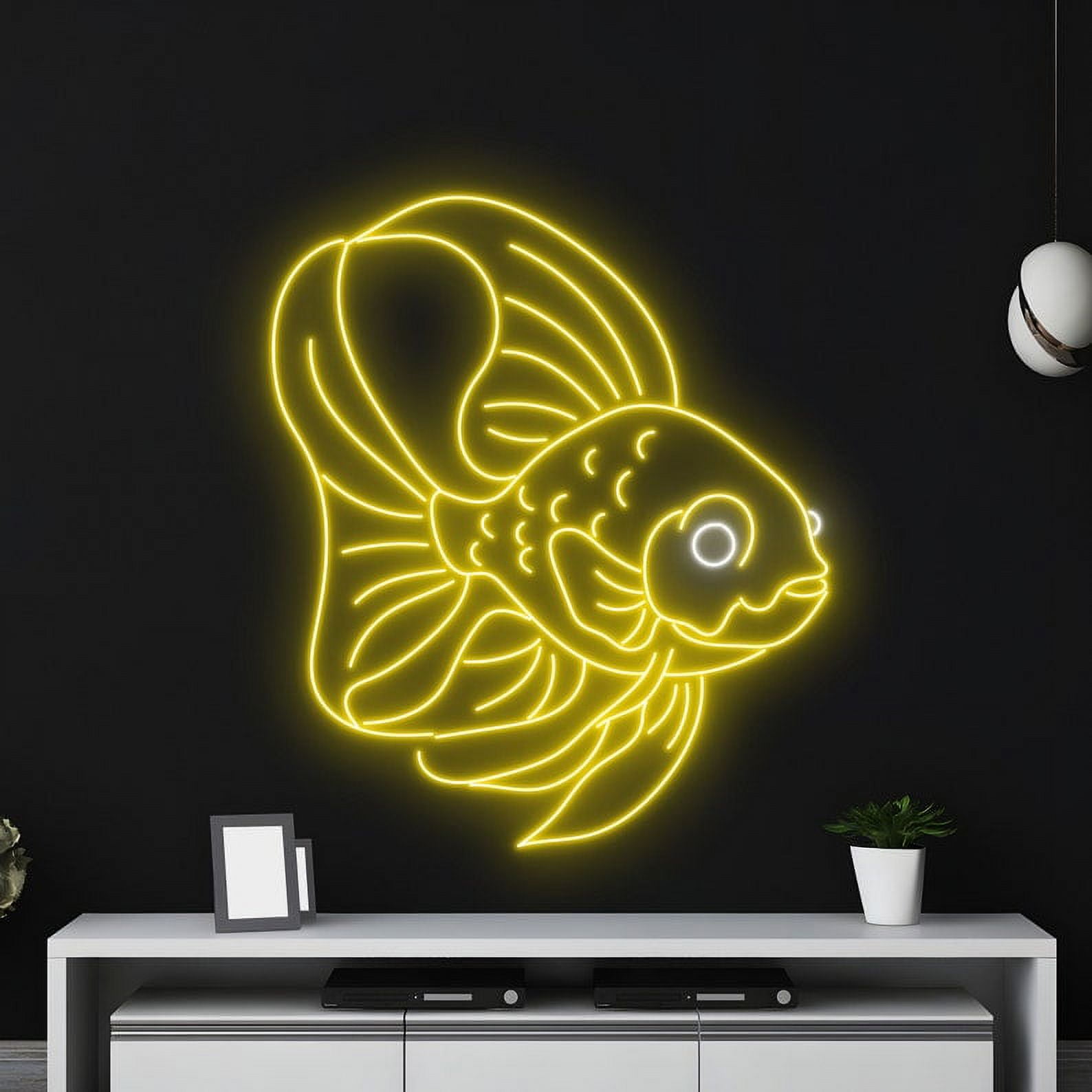 Handmadetneonsign Goldfish Neon Sign, Goldfish Fishing Neon Led Light ...