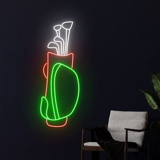 Handmadetneonsign Golf Bag Neon Sign, Golfer Led Light, Golfing Led ...