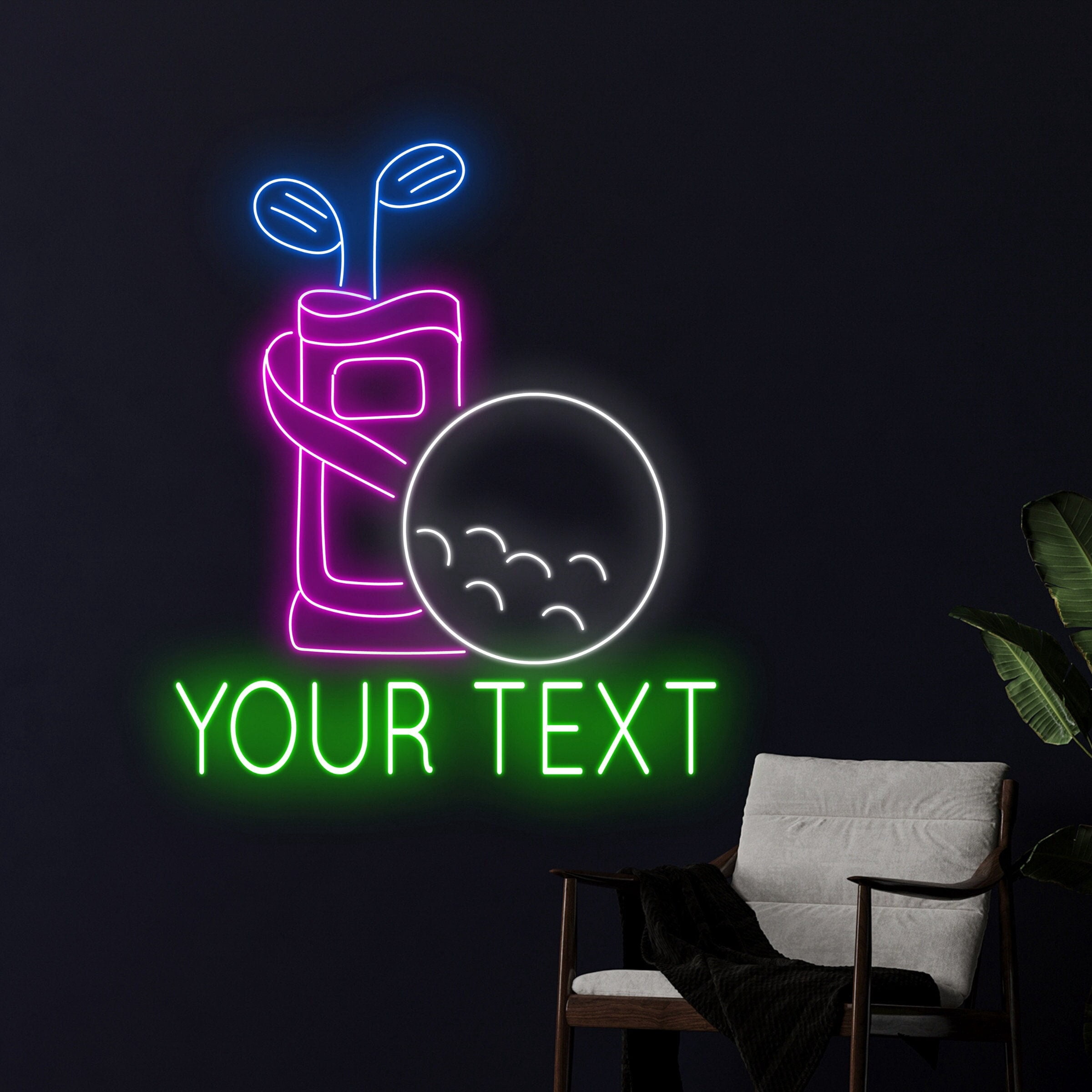 Handmadetneonsign Golf Neon Sign, Golfer LED Light, Golfing LED Sign ...