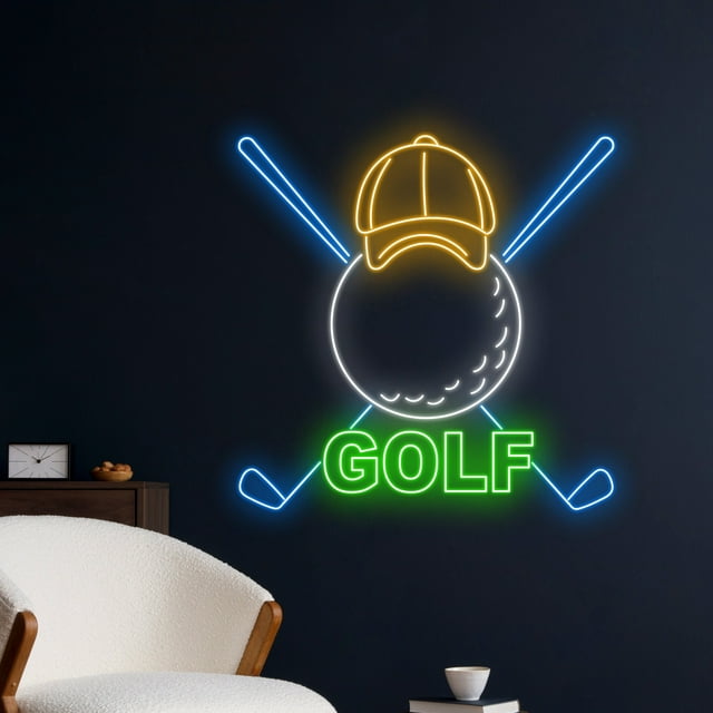 Handmadetneonsign Golf Neon Sign, Golfer LED Light, Golfing LED Sign ...