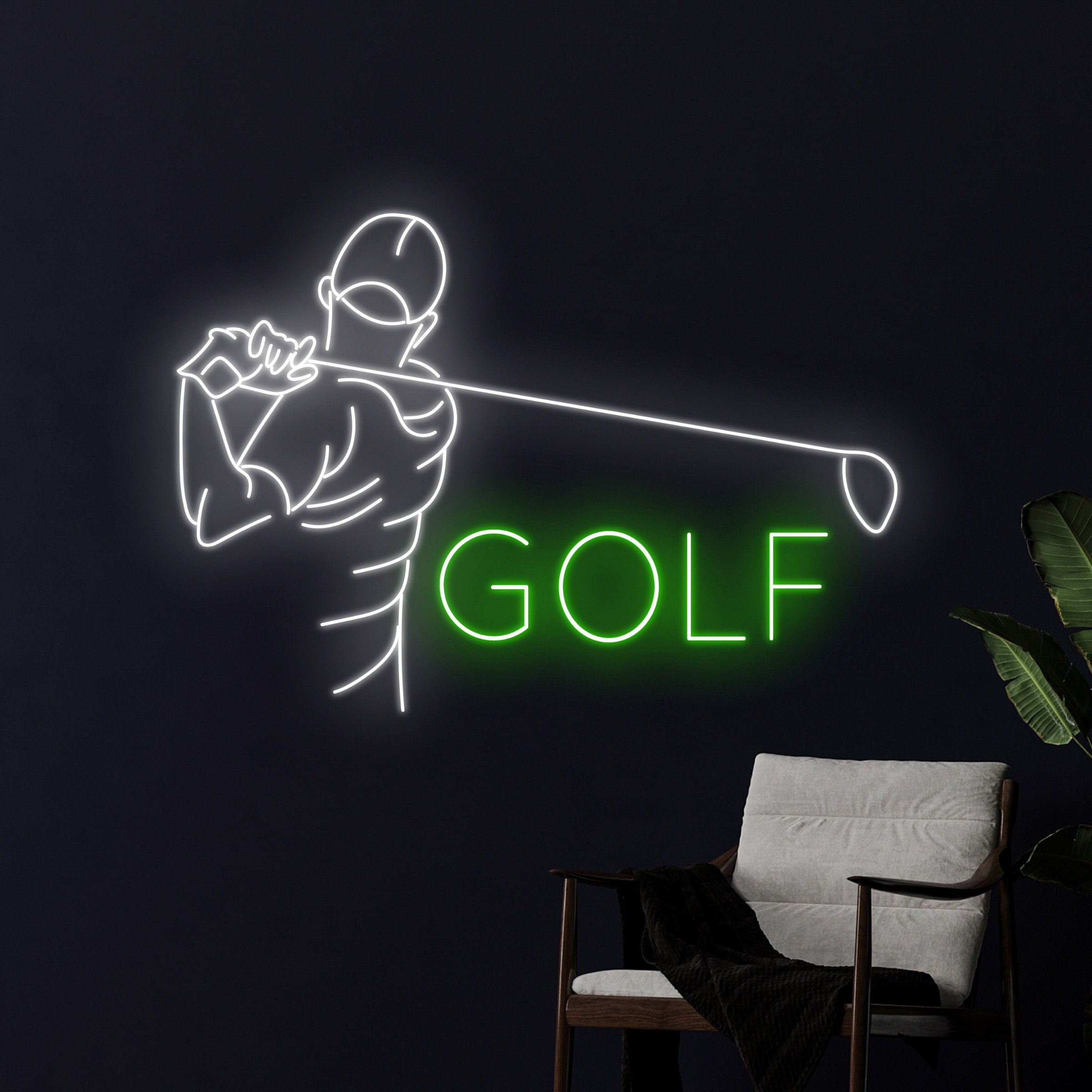Handmadetneonsign Golf Neon Sign, Golfer LED Light, Golfing LED Sign ...