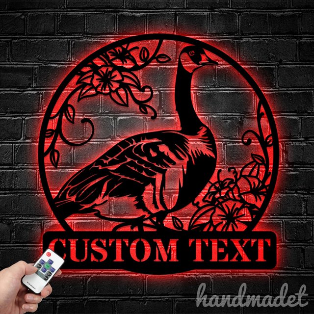 Handmadetneonsign Goose Metal Wall Art Light, Animal Metal Sign Wall ...