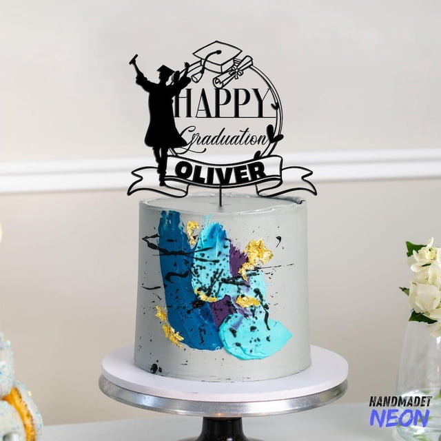 Handmadetneonsign Graduation Boy Cake Topper, Gift Cake Topper For ...