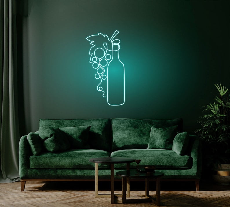 Handmadetneonsign Grapes Wine Neon sign lights | Personalized Custom ...