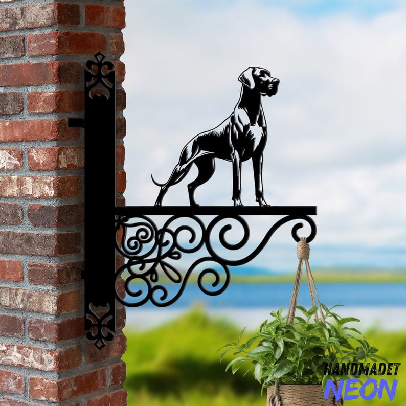 Handmadetneonsign Great Dane Dog Hanging Bracket, Dog Hanging Basket ...
