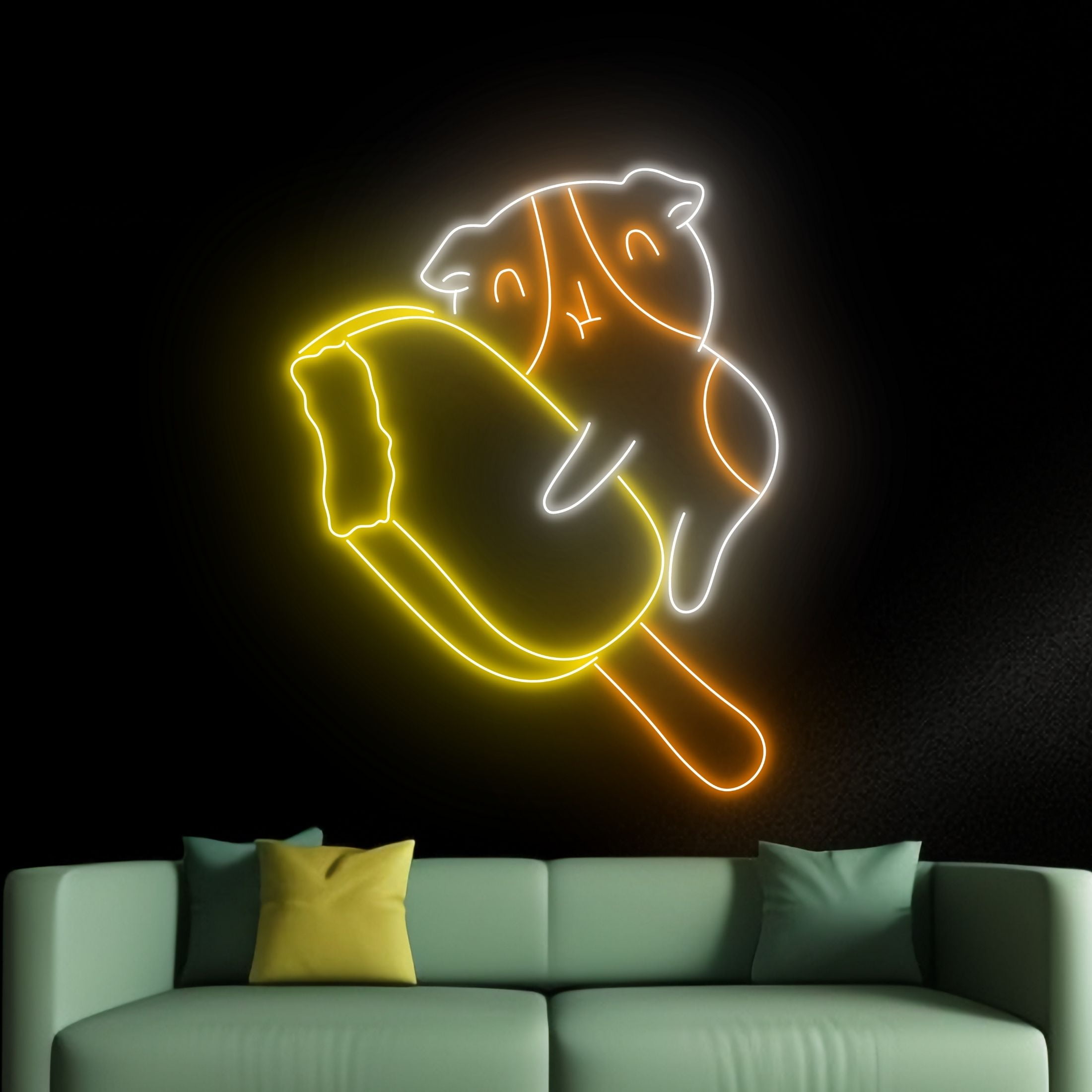 Handmadetneonsign Guinea Pig Ice Pop Neon Sign, Guinea Pig Neon Wall ...