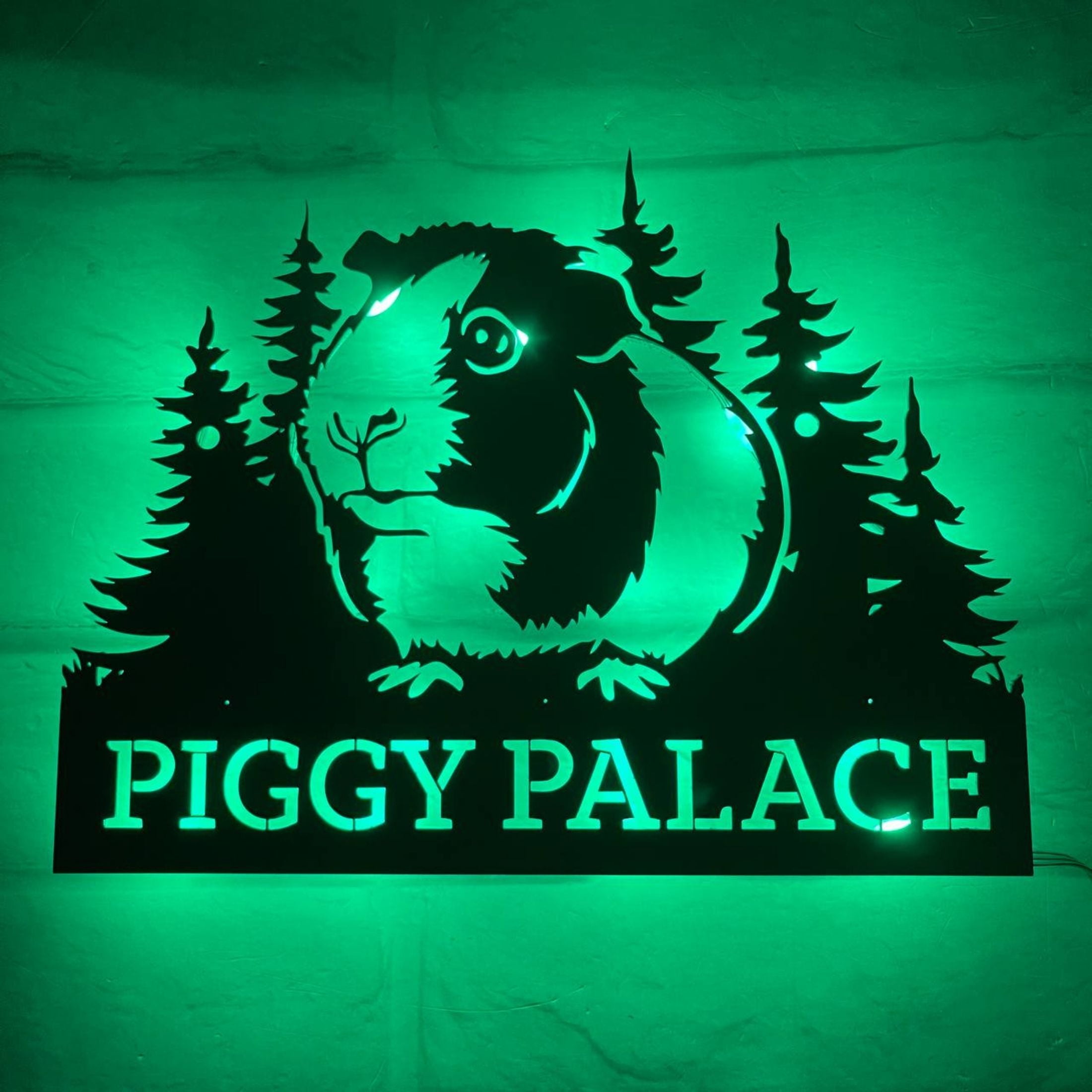 Handmadetneonsign Guinea Pig Metal Wall Art Light, Guinea Pig Metal ...