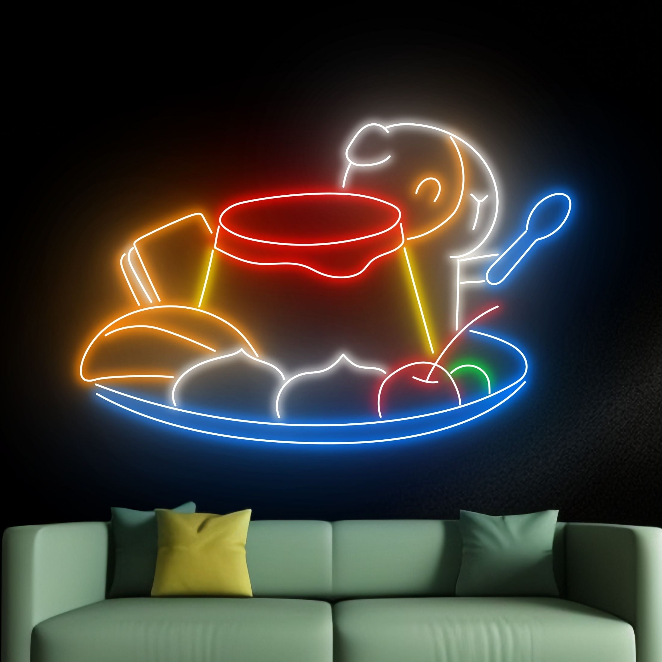 Handmadetneonsign Guinea Pig Pudding Neon Sign, Japanese Pudding Wall ...