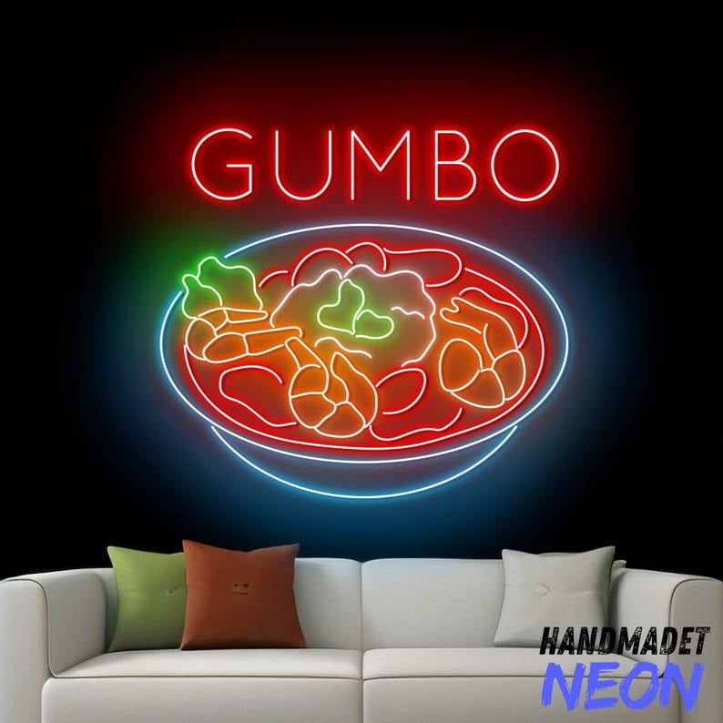 Handmadetneonsign Gumbo Neon Sign, Gumbo Mexico Led Sign, Gumbo Bowl ...