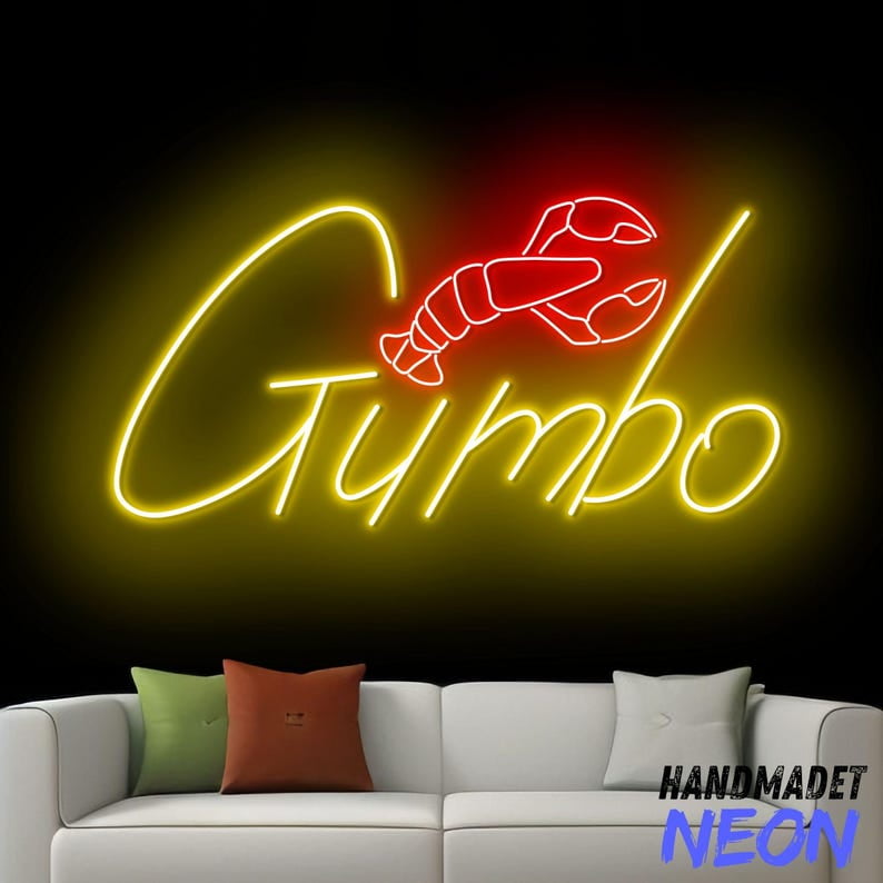 Handmadetneonsign Gumbo Shrimp Neon Sign, Shrimp Gumbo Mexico Led Sign ...