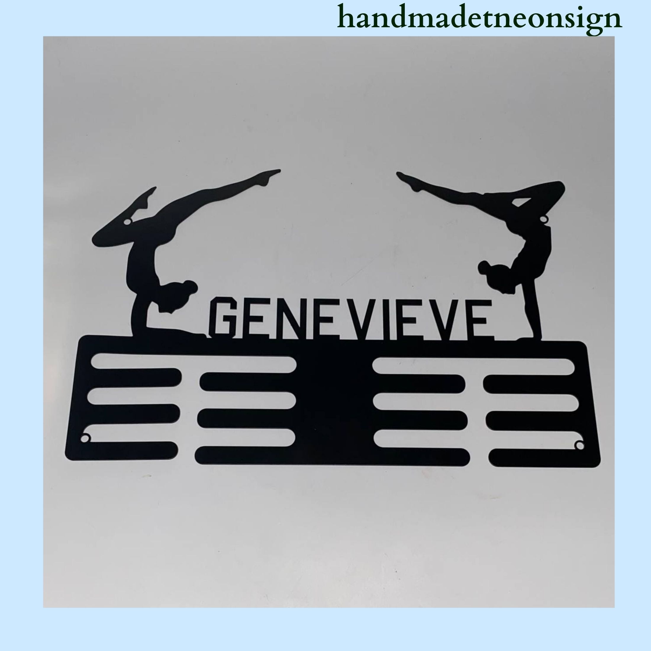 Handmadetneonsign Gymnastics Medal Hanger, Gymnastics Metal Holder ...
