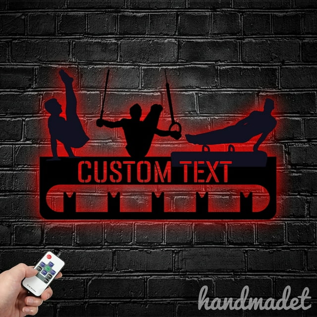 Handmadetneonsign Gymnastics Metal Wall Art, Gym Metal Sign Wall Decor ...