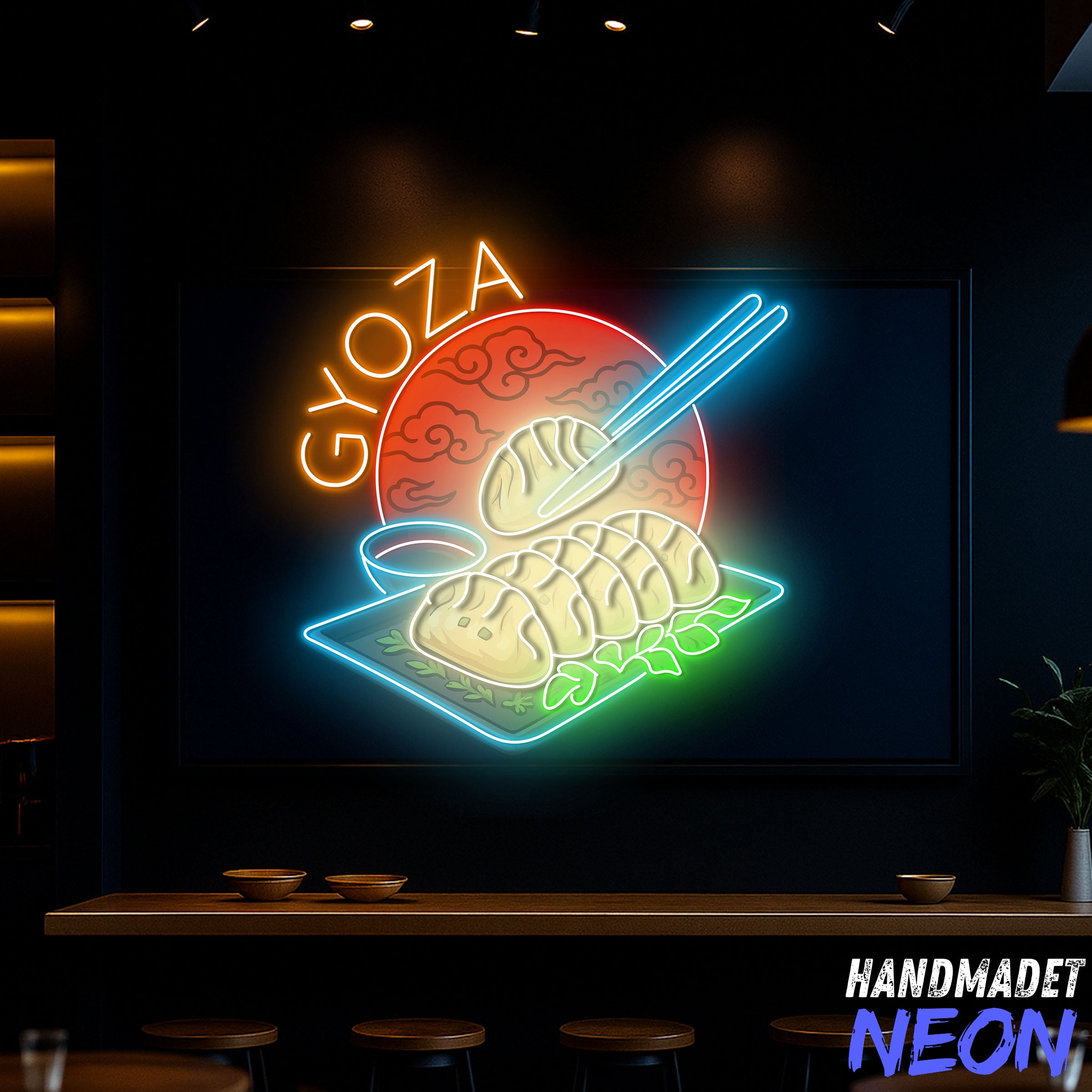 Handmadetneonsign Gyoza Neon Sign, Japanese Food Decor, Kitchen Decor ...