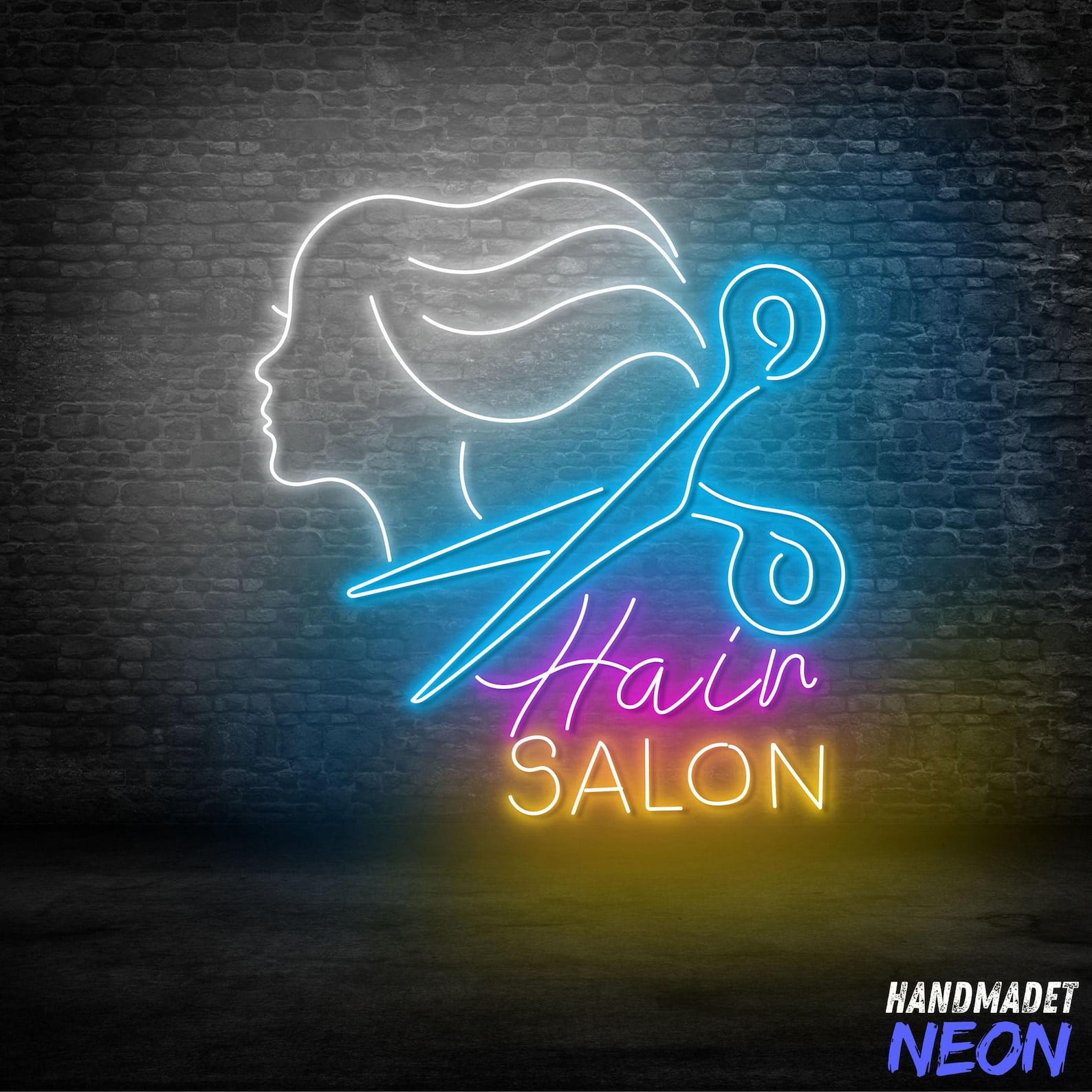 Handmadetneonsign Haircut Neon Sign, Hair Salon LED Light, Hairstylist ...