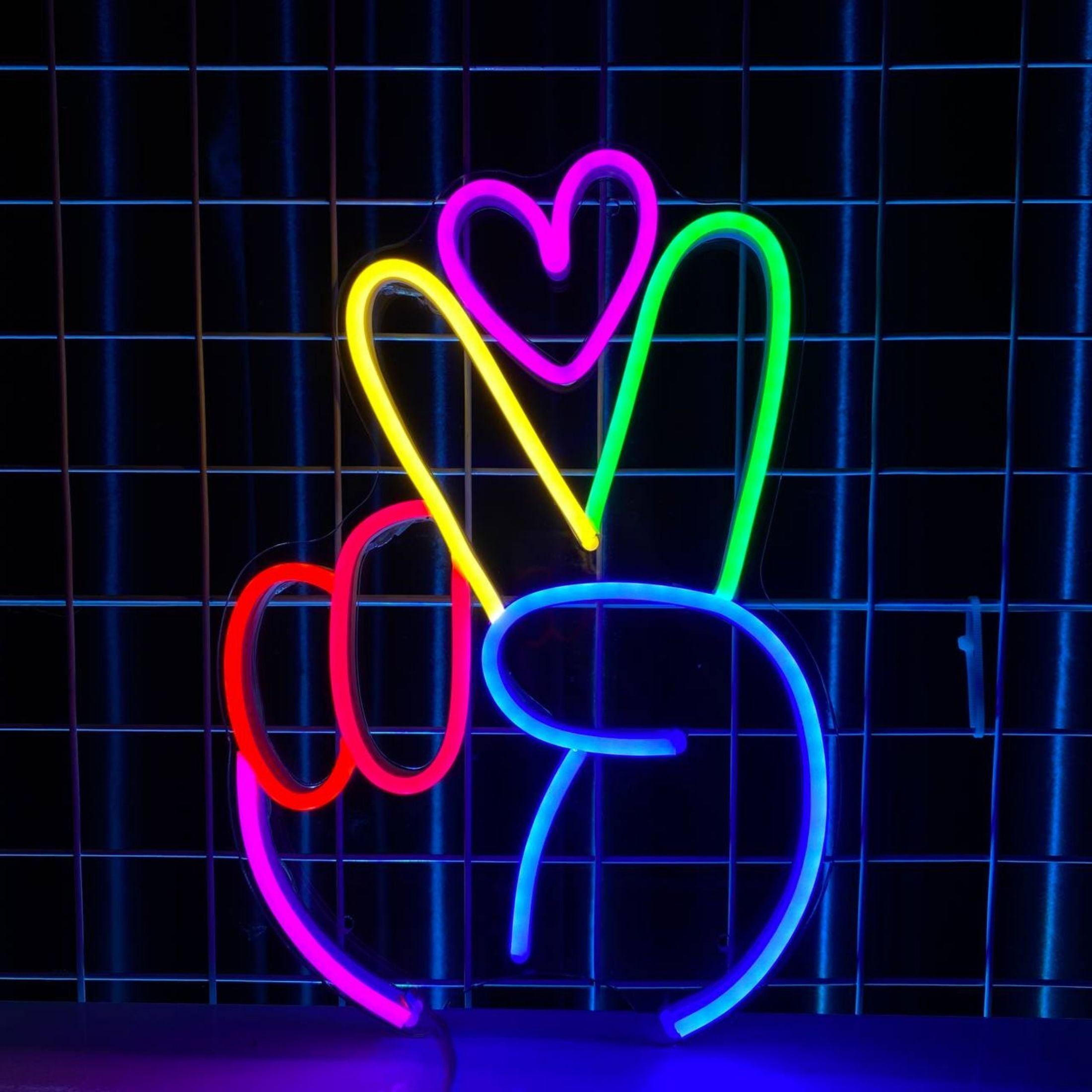 Handmadetneonsign Hand Heart Neon Sign, Dorm Room Wall Art Decor, Home ...