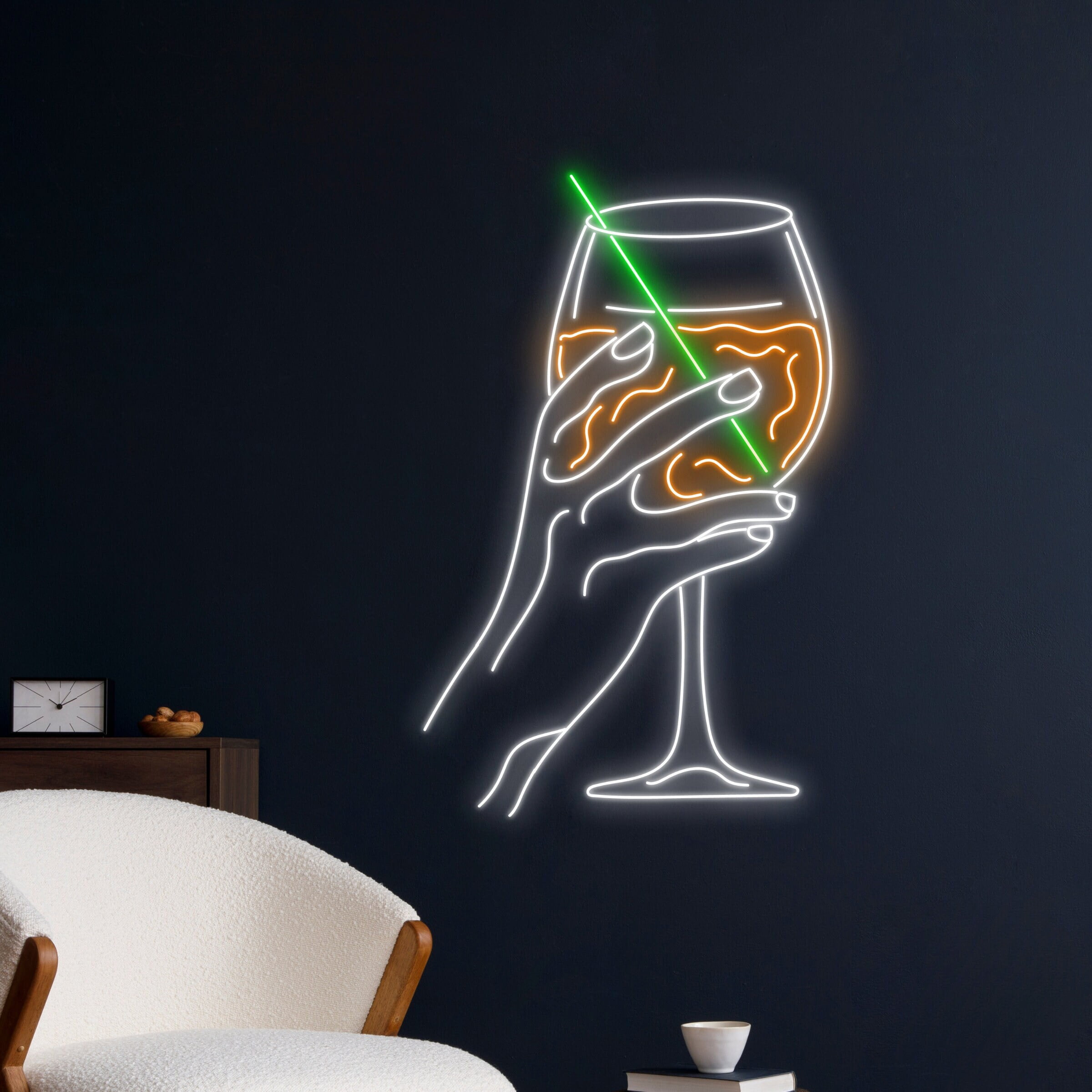 Handmadetneonsign Hand Holding Wine Glass Led Sign, Champagne Cheers ...