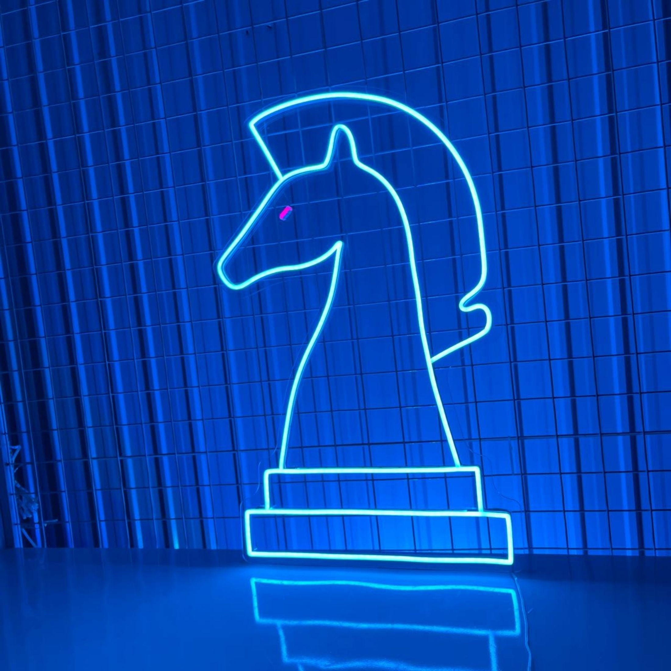 Handmadetneonsign Chess Knight Neon Sign, Chess King Wall Art Decor ...