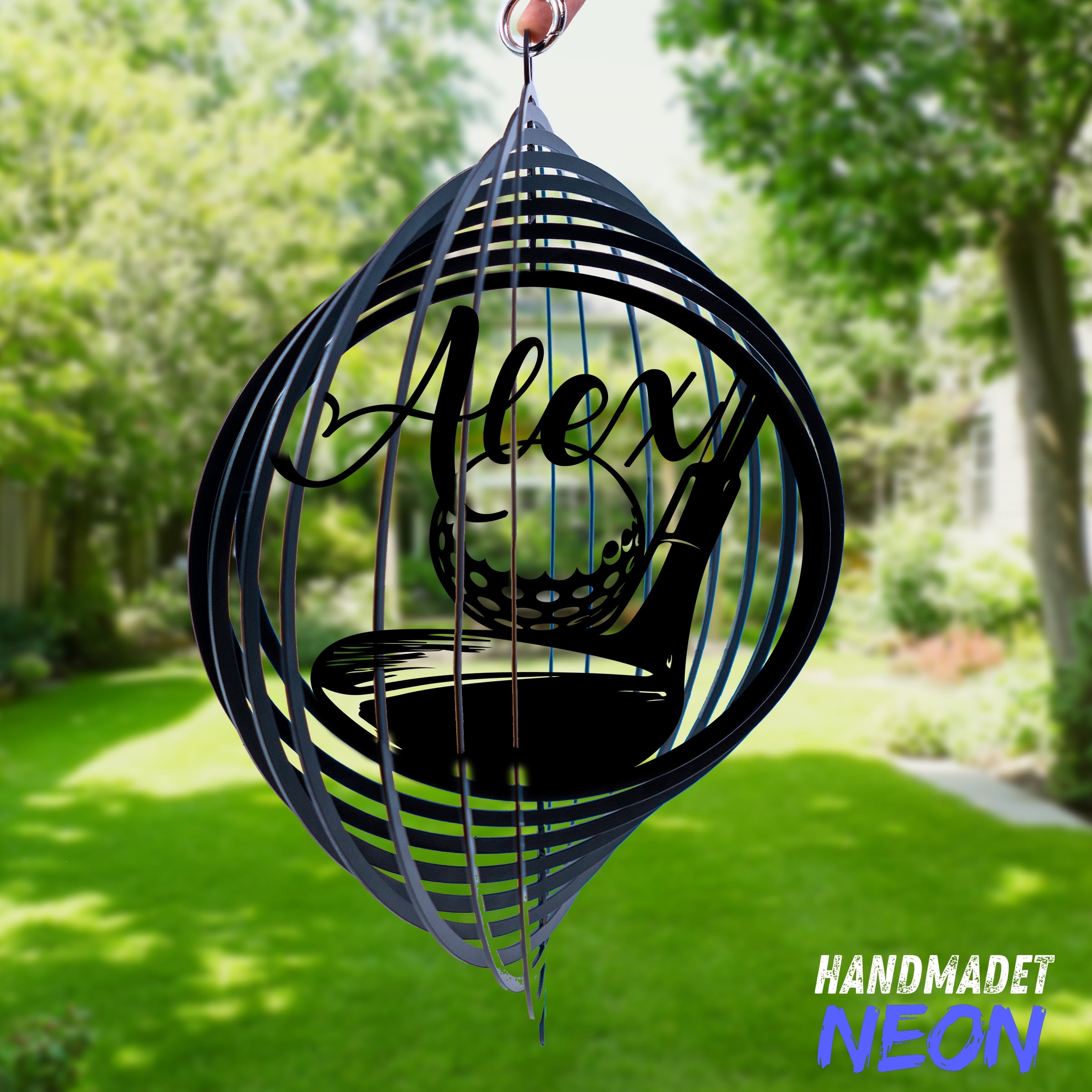 Handmadetneonsign Golf Wind Spinner Metal, Garden Decor Yard Art ...