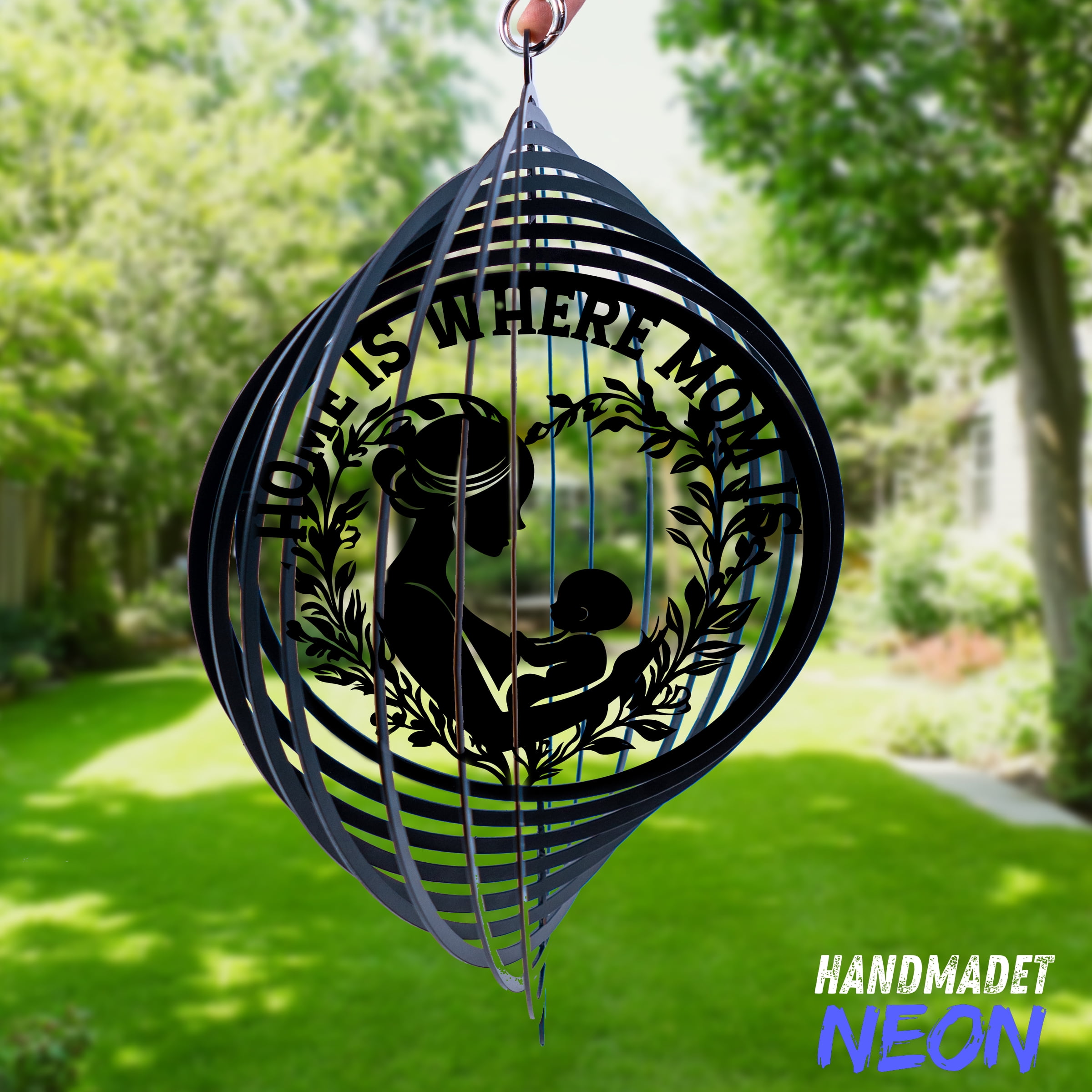 Handmadetneonsign Mother Day Wind Spinner Metal, Garden Decor Kinetic ...