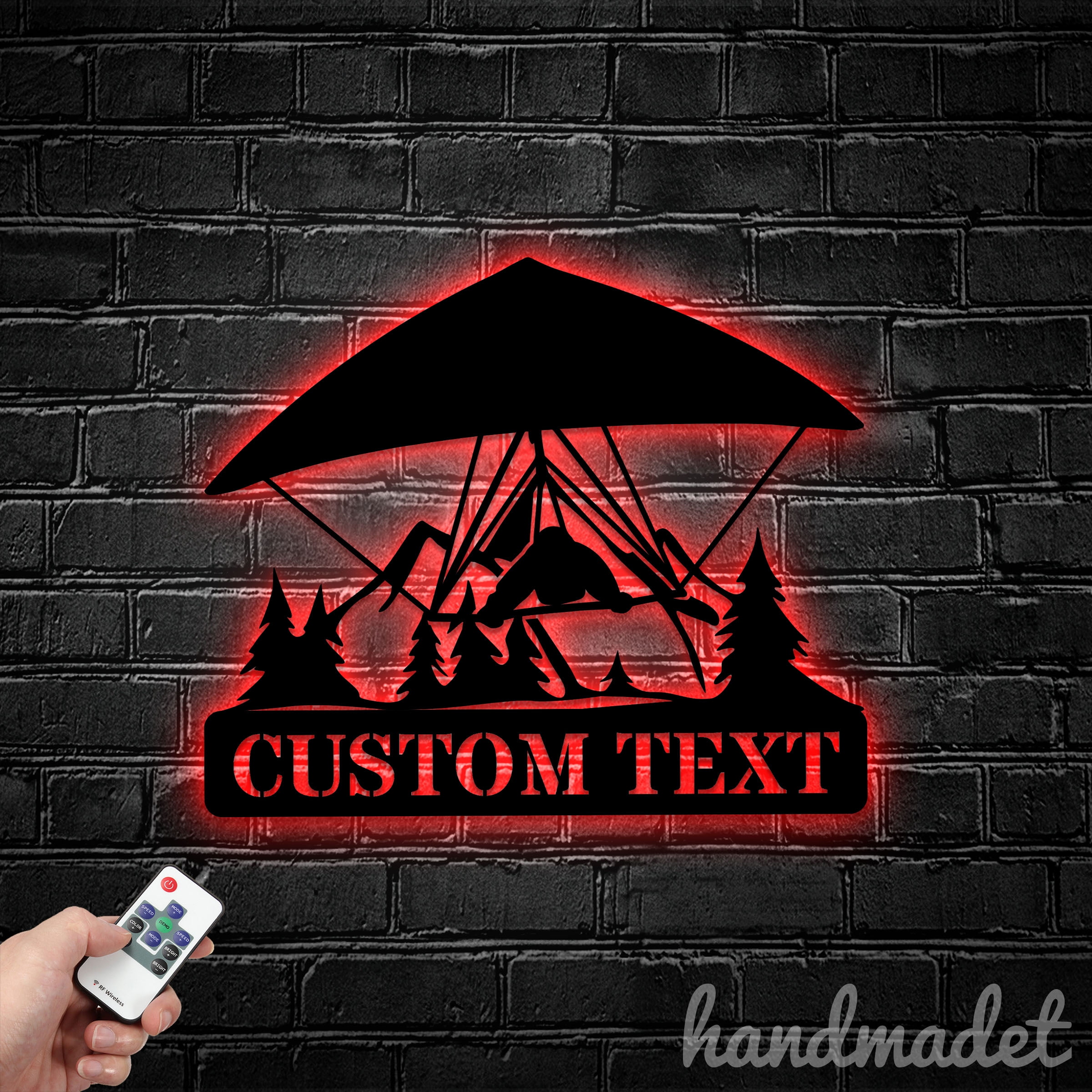 Handmadetneonsign Hang Gliding Metal Wall Art Light, Hang Gliding Metal ...