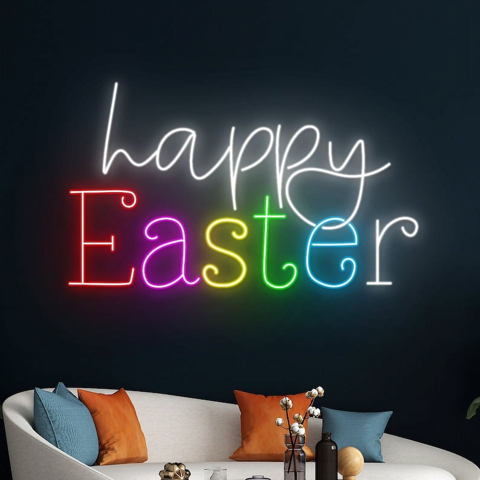 Handmadetneonsign Happy Easter Neon Sign, Happy Easter Led Sign, Easter ...