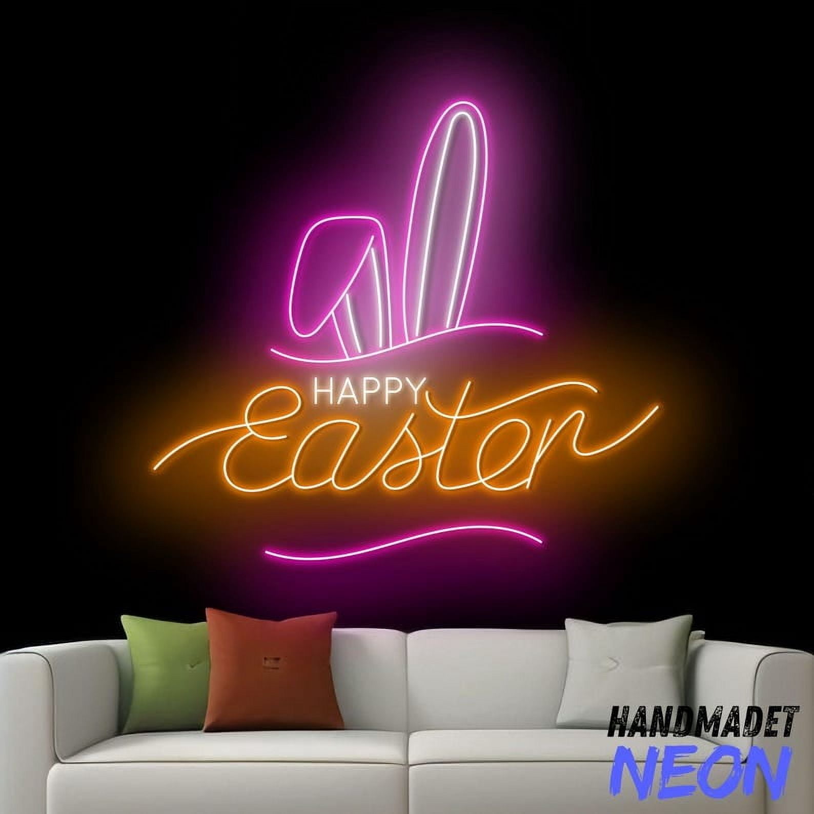 Handmadetneonsign Happy Easter Neon Sign, Happy Easter Neon Light For ...