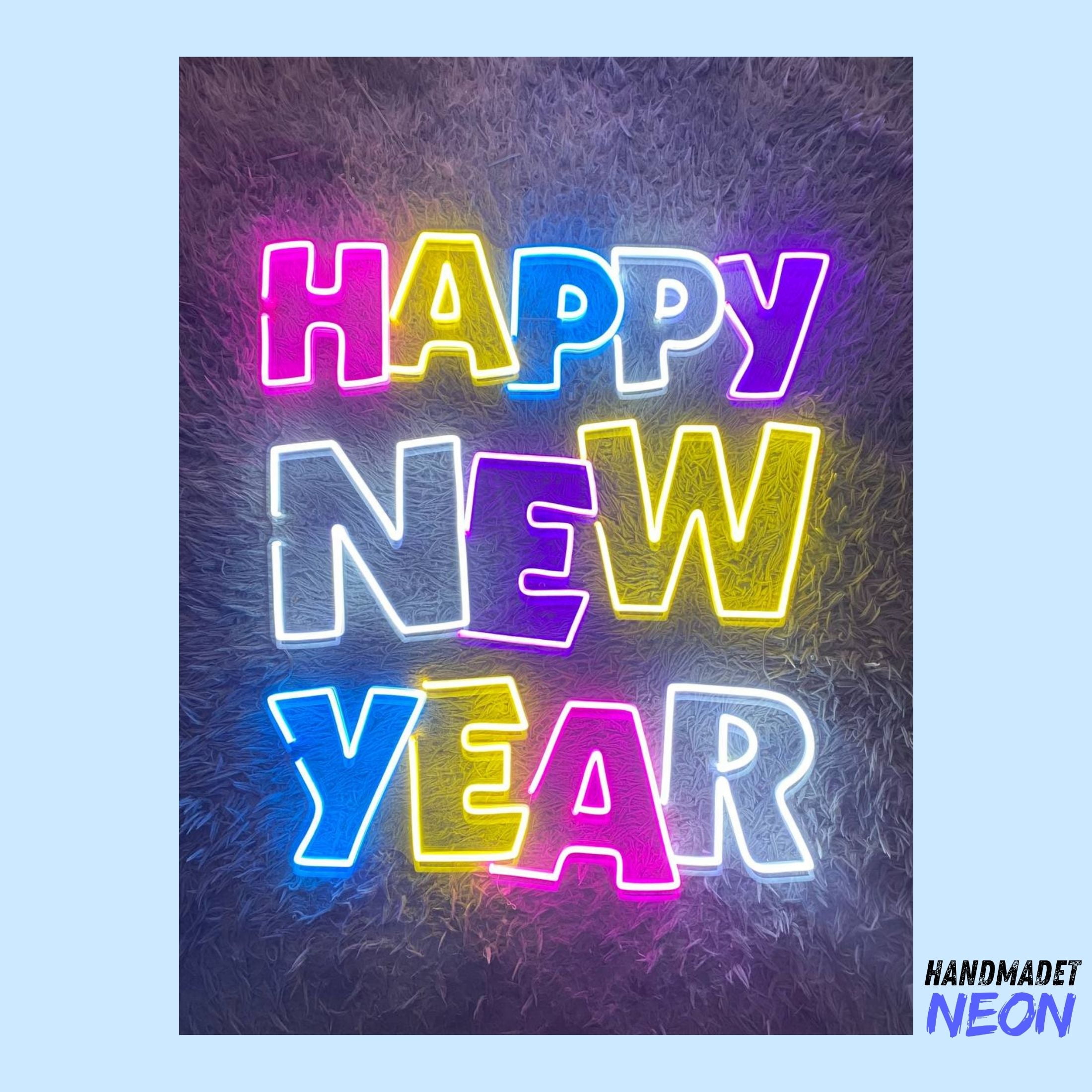 Handmadetneonsign Happy New Year Neon Sign, New Year Led Sign ...