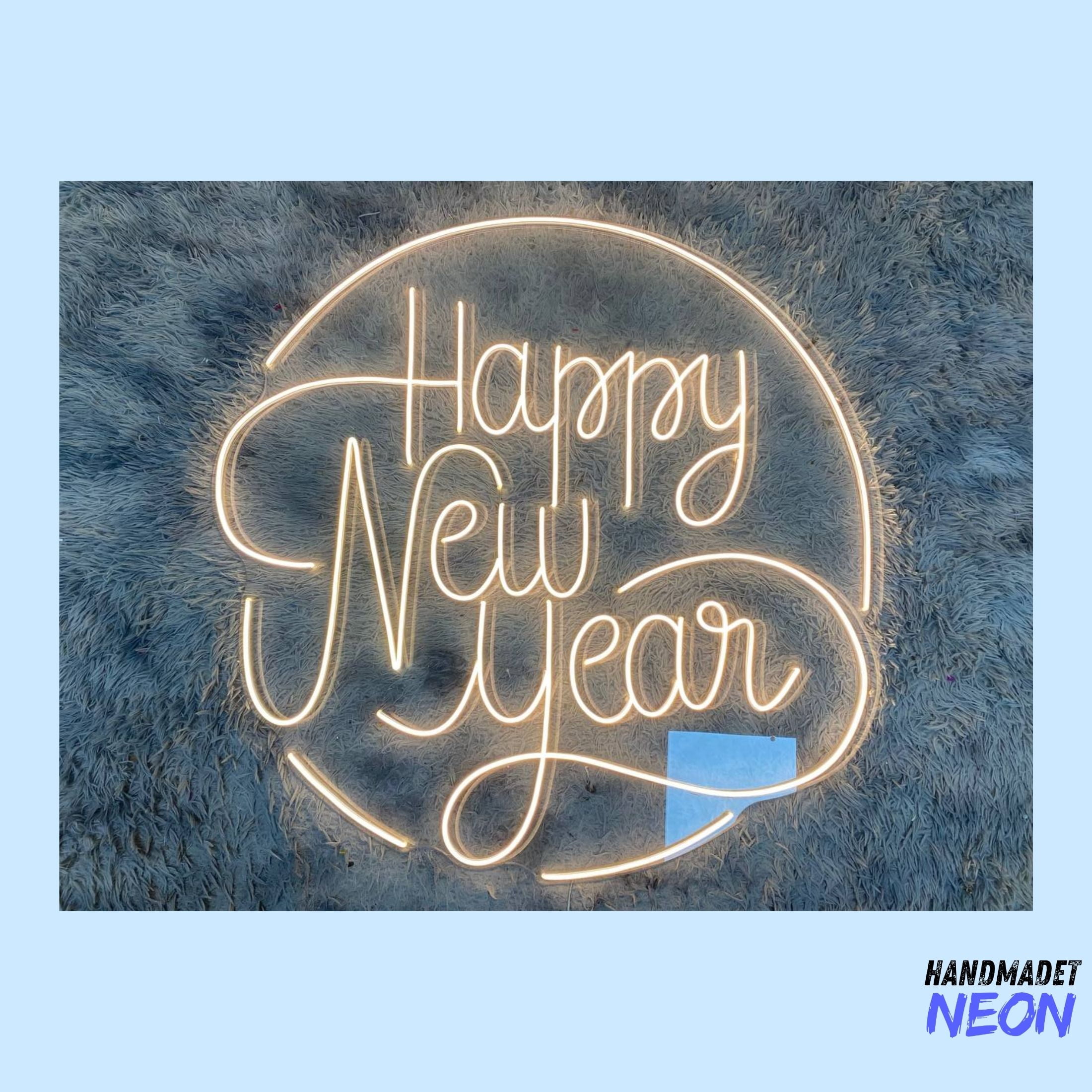 Handmadetneonsign Happy New Year Neon Sign, New Year Wall Art Light ...