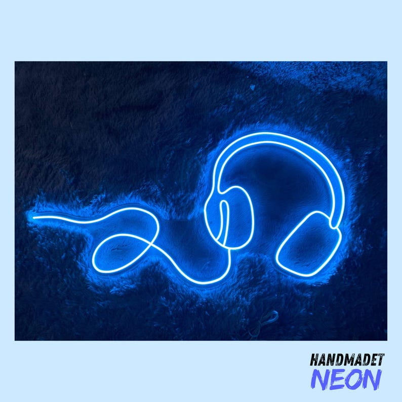 Handmadetneonsign Headphone Neon Sign, Headphone Led Sign, Headphone ...