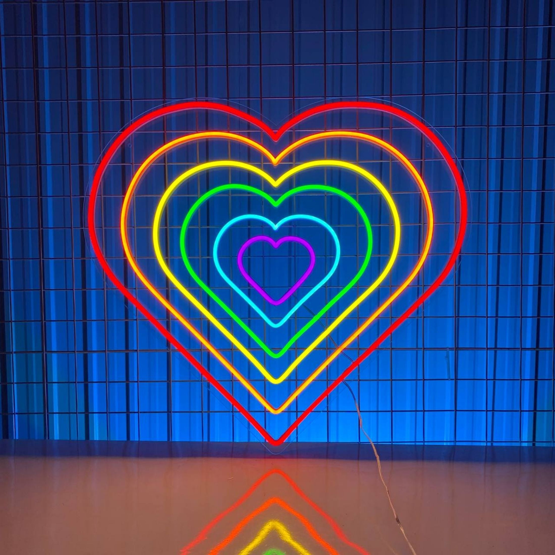 Handmadetneonsign Heart Love Neon Sign, Happy Pride Wall Art Decor ...