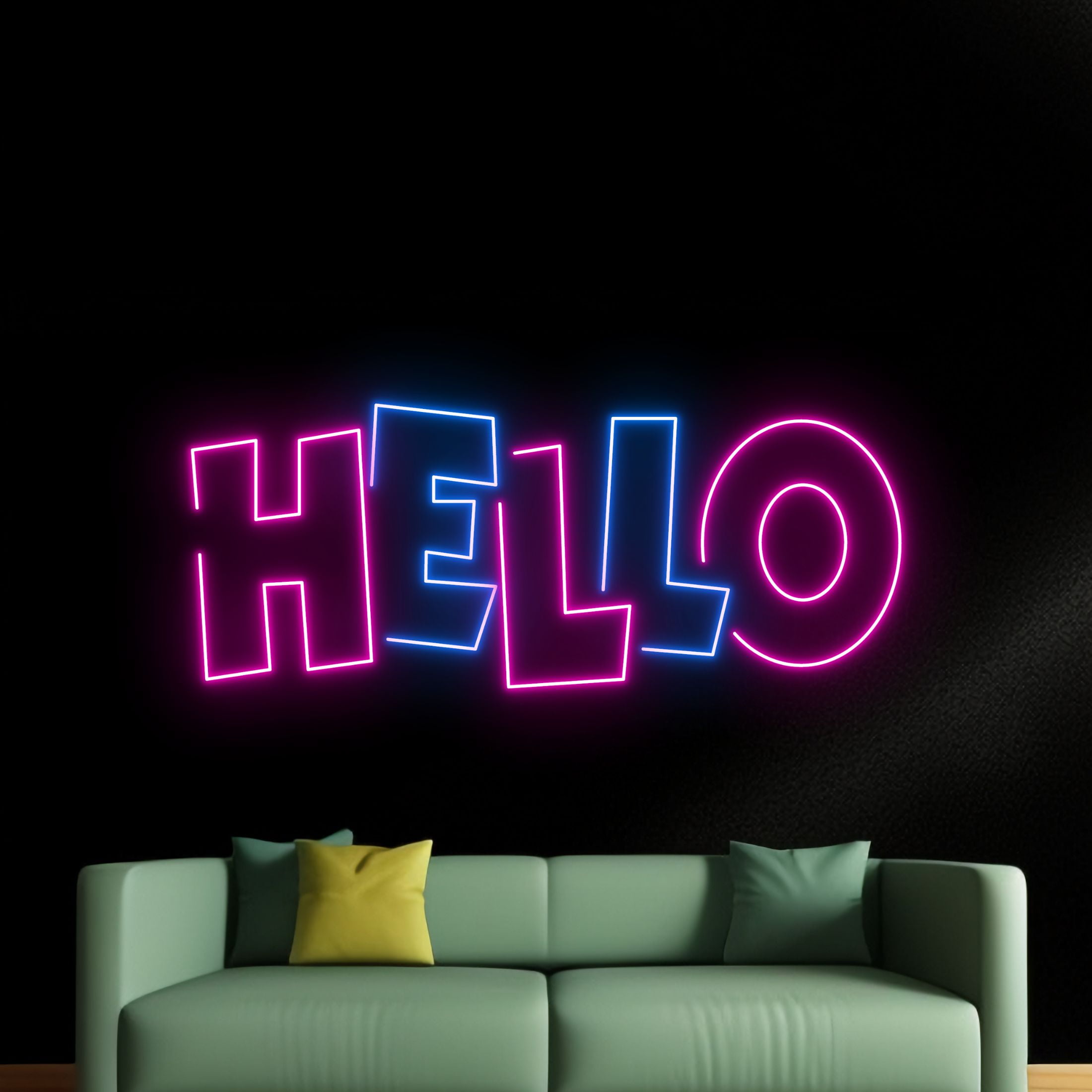 Handmadetneonsign Hello Neon Sign, Hello Wall Art Decor, Hello Quote ...