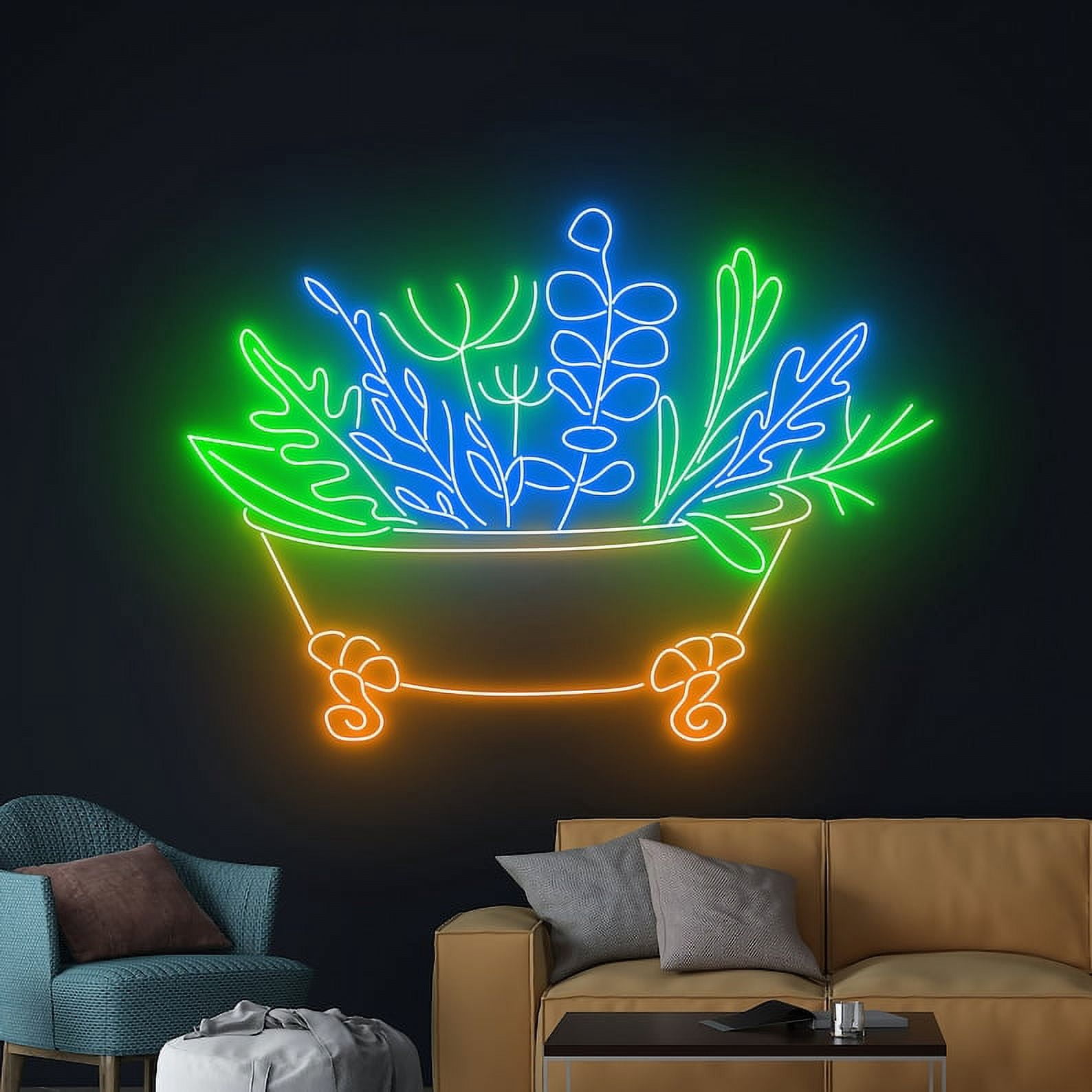 Handmadetneonsign Herbal Bath Neon Sign, Herbal Bath Wall Art Decor ...