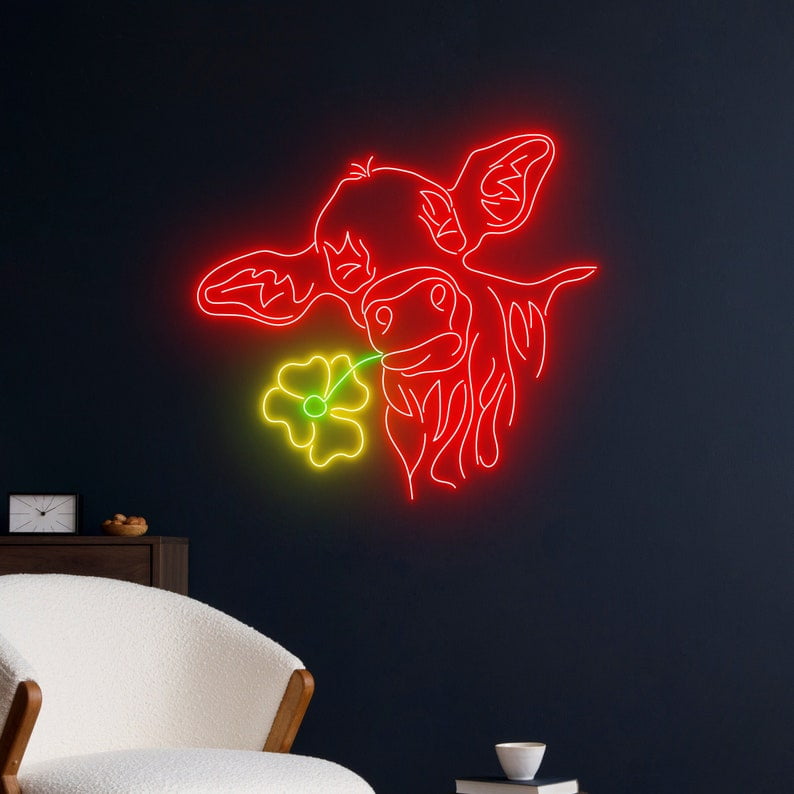 Handmadetneonsign Highland Cow Neon Sign, Highland Cow Neon Led Wall ...