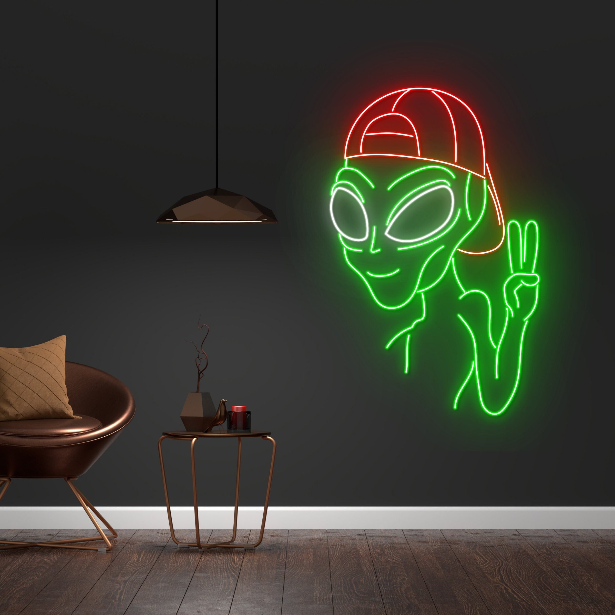 Handmadetneonsign Hiphop Alien Led Sign, Hiphop Alien Neon Light, Swag ...