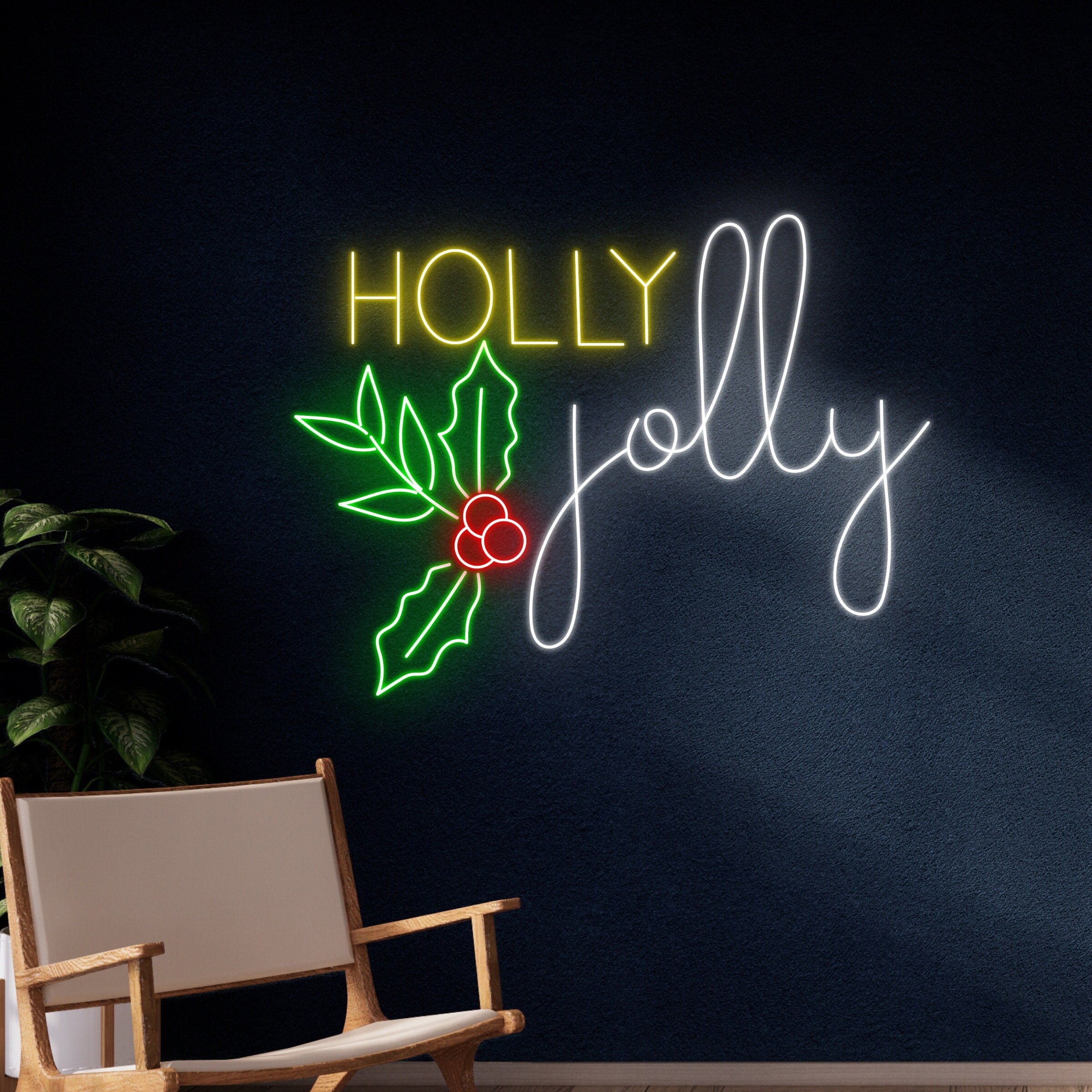 Handmadetneonsign Holly Jolly Neon Sign, Merry Christmas Led Sign ... Handmadetneonsign Holly Jolly Neon Sign, Merry Christmas Led Sign ...