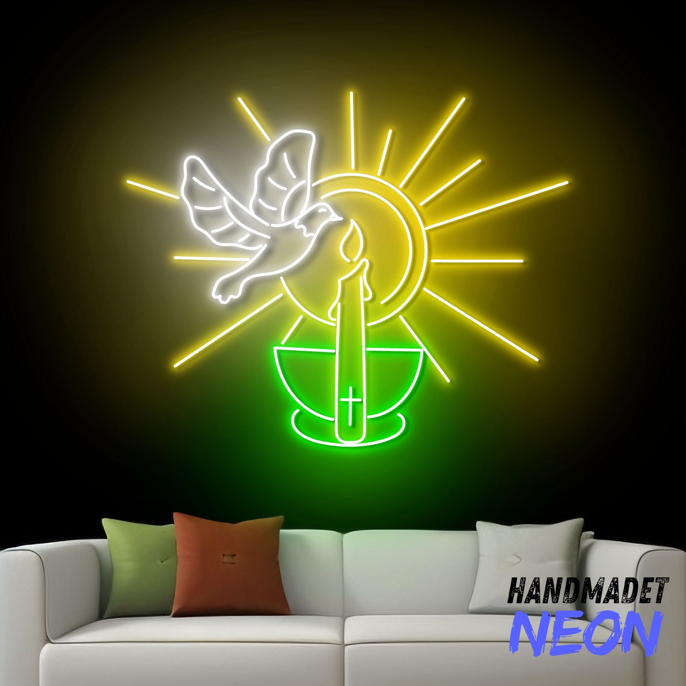 Handmadetneonsign Holy Communion Catholic Neon Sign, Baptism Dove Led ...
