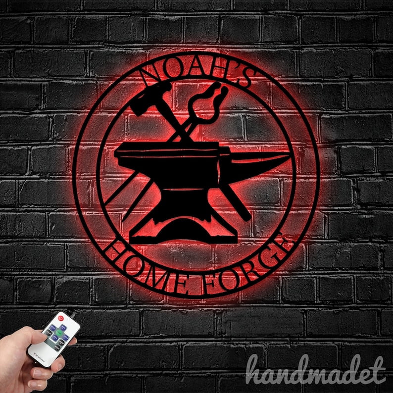 Handmadetneonsign Home Forge Metal Wall Art Light, Blacksmith Metal ...