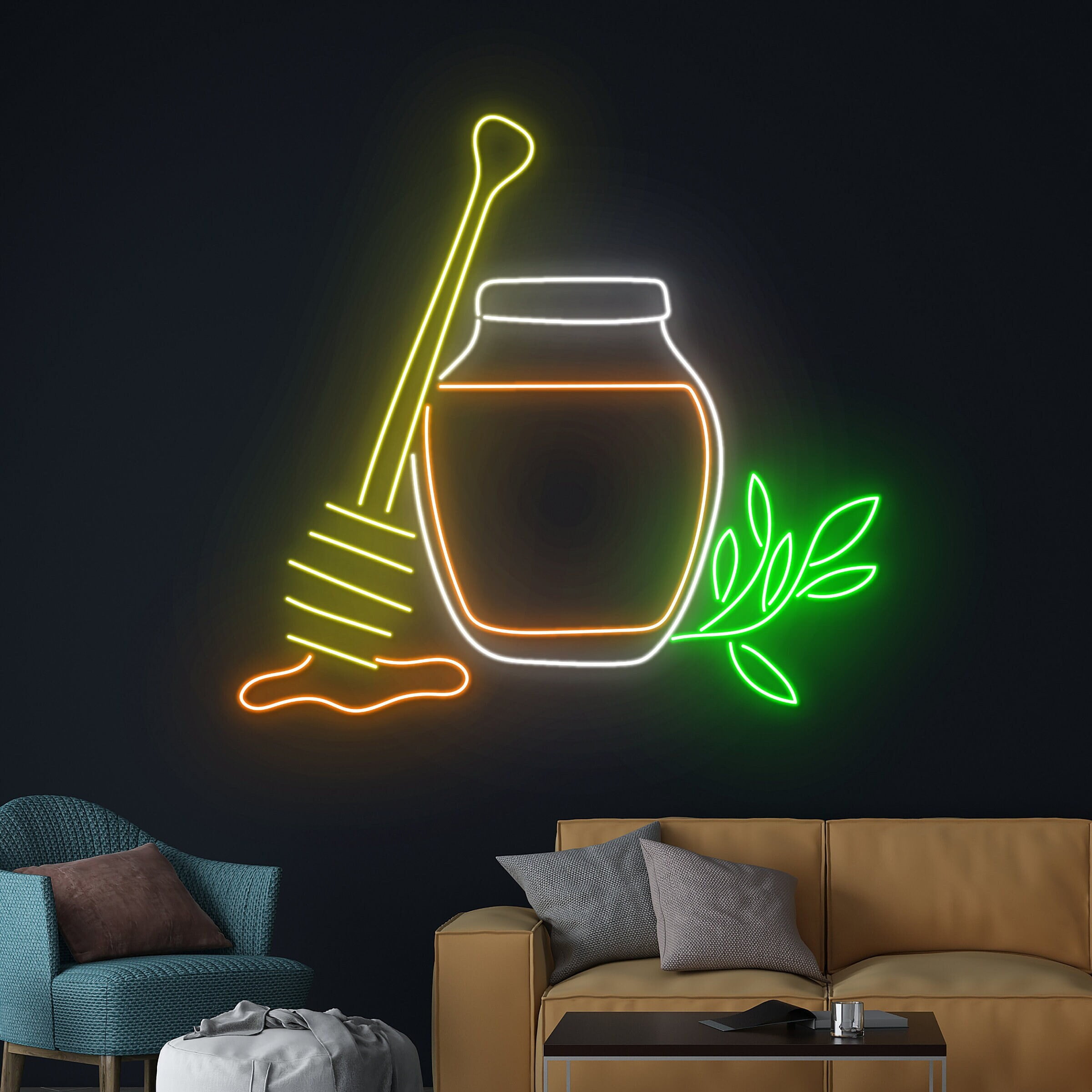 Handmadetneonsign Honey Neon Sign, Honey Led Sign, Honey Led Light, Bee ...