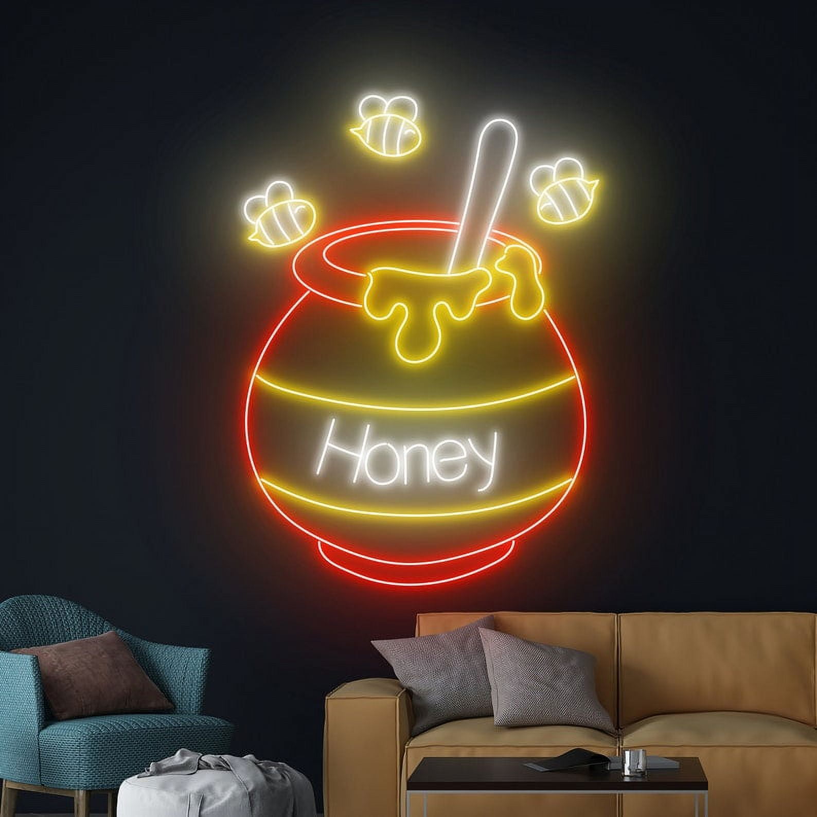 Handmadetneonsign Honey Neon Sign, Honey Led Sign, Honey Led Light, Bee ...