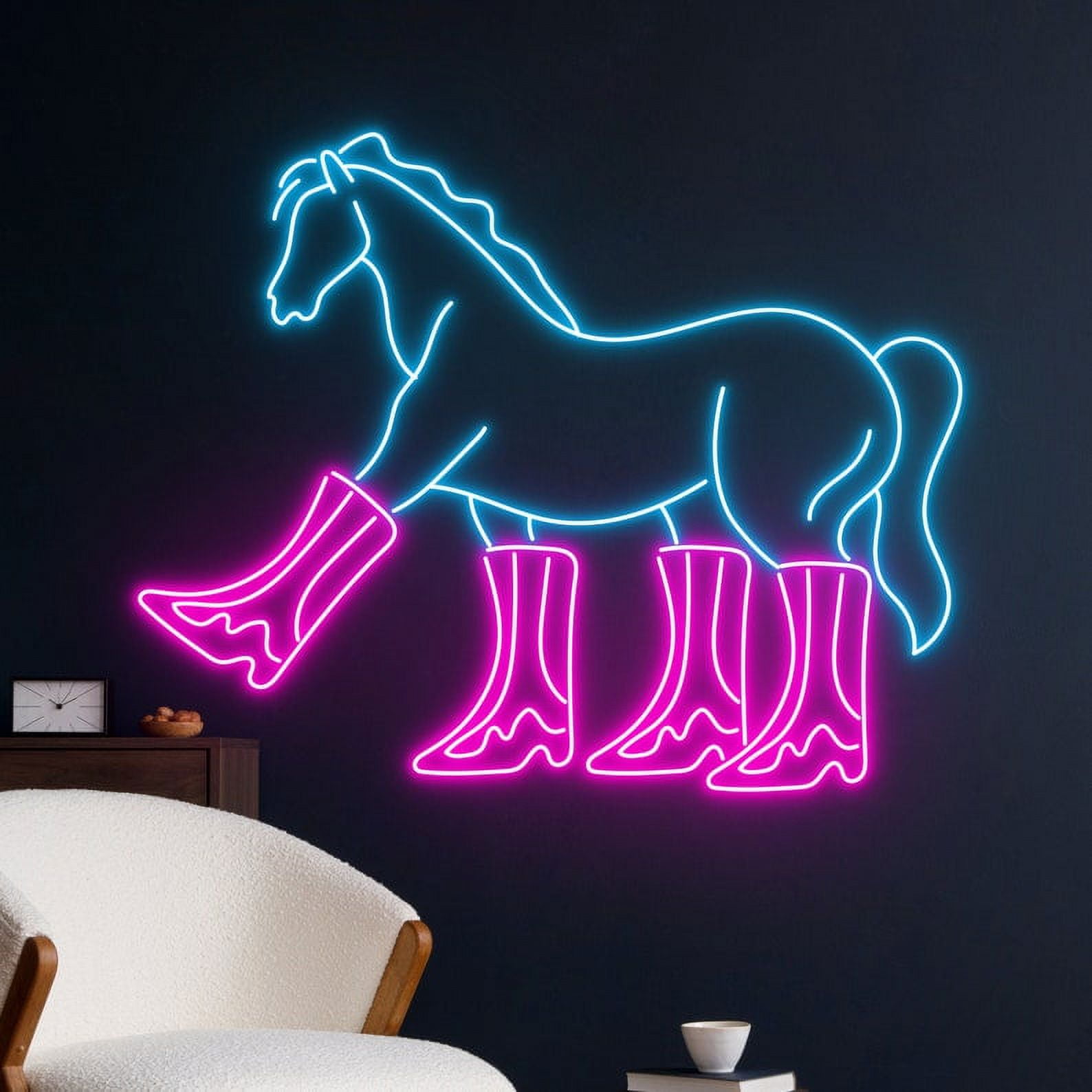 Handmadetneonsign Horse Cowboy Boots Neon Sign, Horse Led Sign, Horse ...