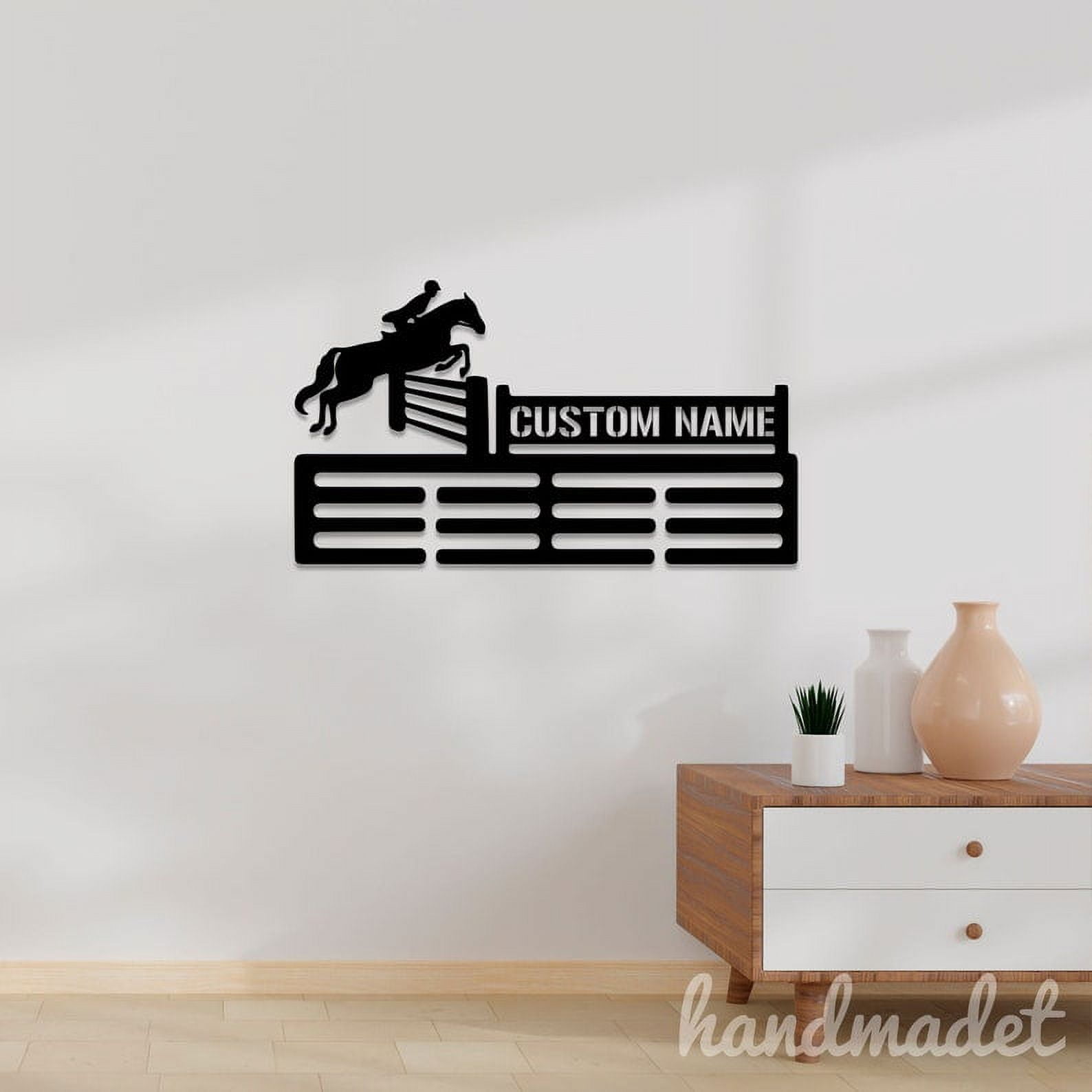 Handmadetneonsign Horse Riding Medal Hanger Metal Wall Art Light, Horse ...