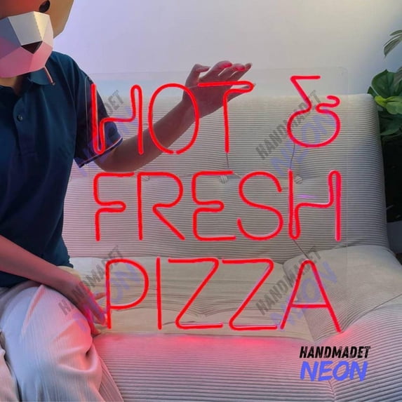 Handmadetneonsign Hot And Fresh Pizza Neon Sign, Pizza Led Sign, Pizza ...