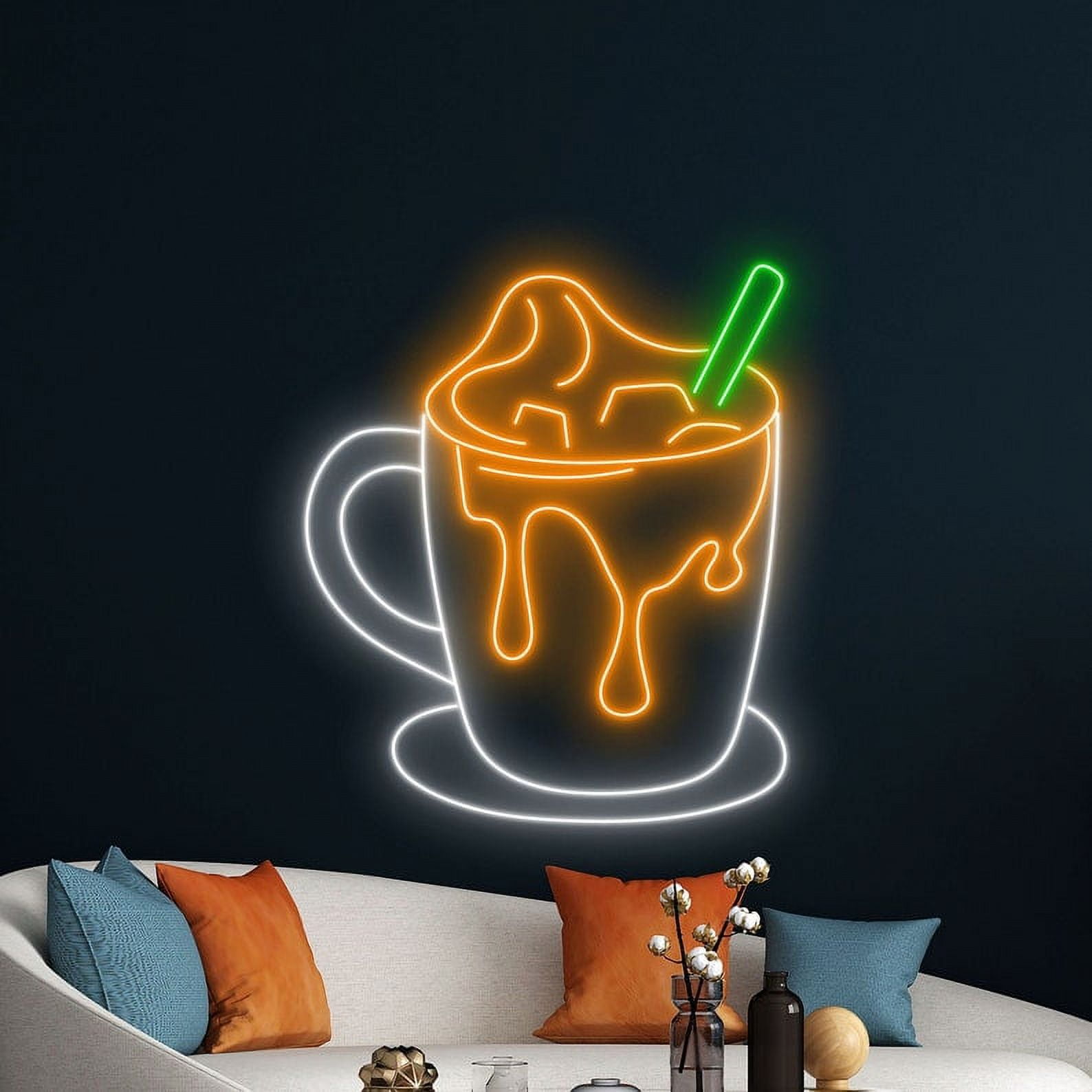 Handmadetneonsign Hot Cocoa Chocolate Neon Sign, Chocolate Wall Art ...
