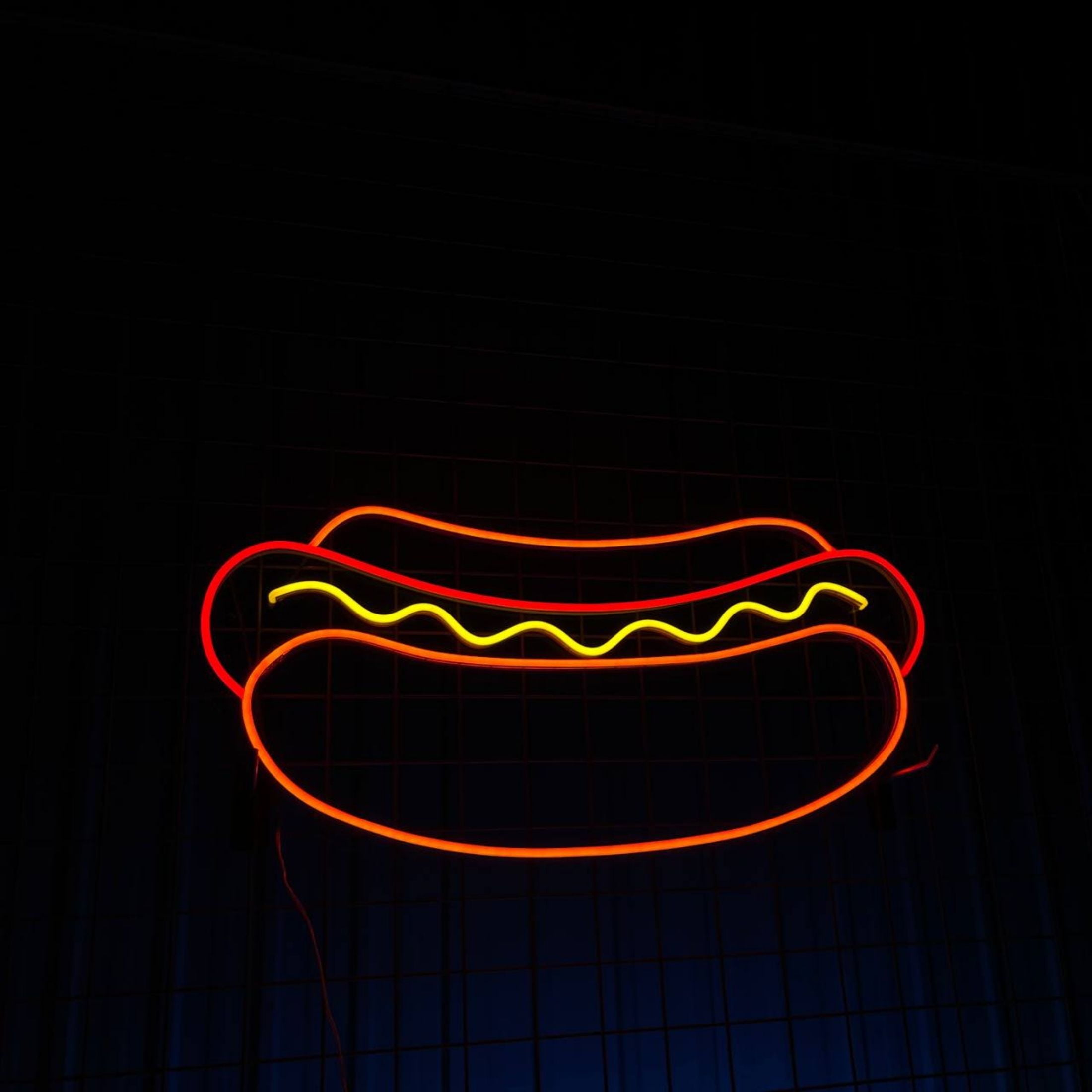 Handmadetneonsign Hot Dog Neon Sign, Hot Dog Store Neon Wall Art Decor ...