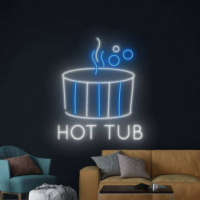 Handmadetneonsign Hot Tub Neon Sign, Bathroom Hotel Neon Led Art Decor ...
