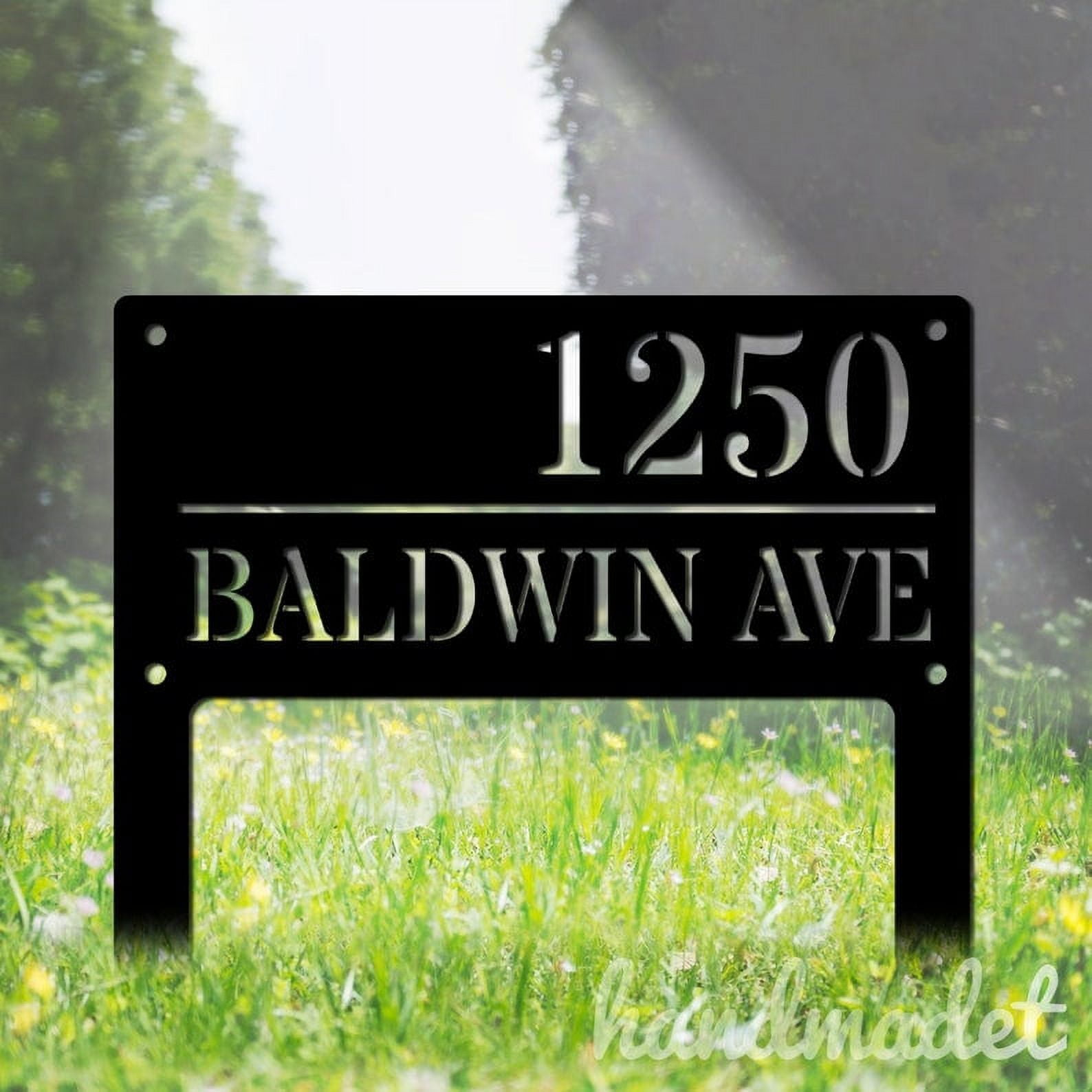 Handmadetneonsign House Address Stake, Home Address Stake Metal Sign ...