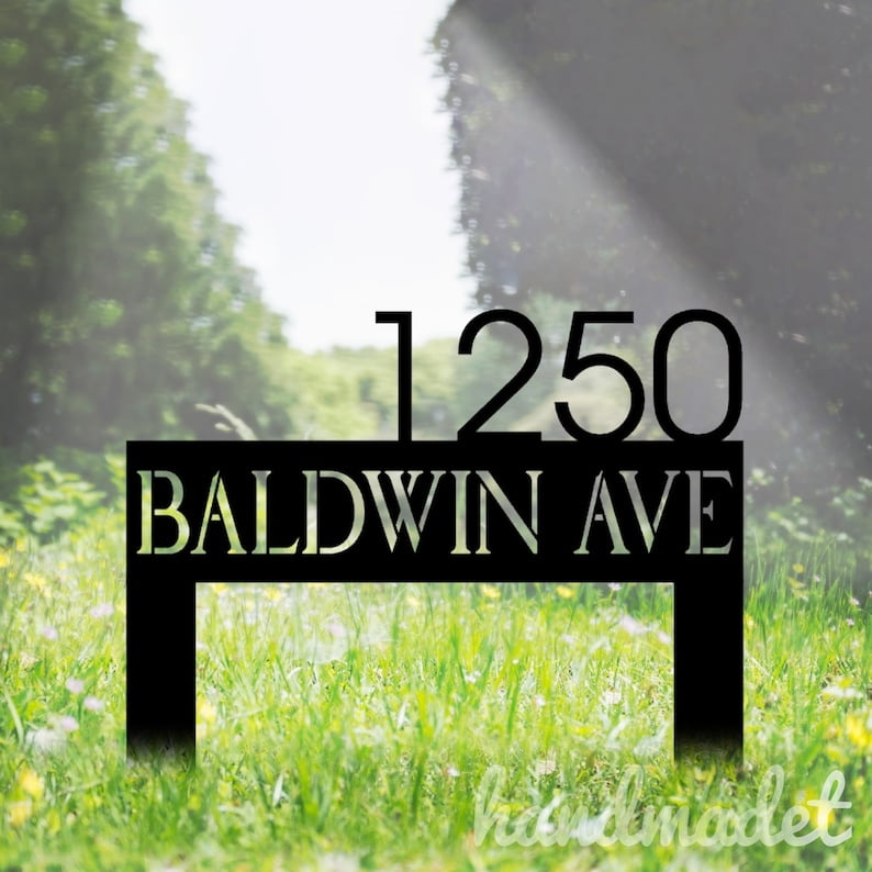Handmadetneonsign House Address Stake, Home Address Stake Metal Sign ...