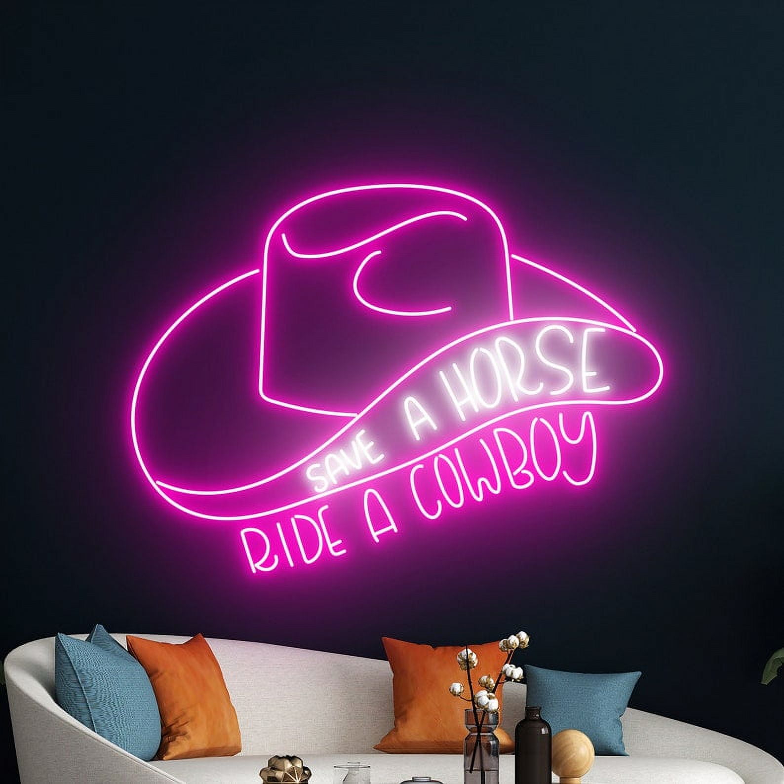 Handmadetneonsign Howdy Cowboy Hat Neon Sign, Cowboy Howdy Led Light ...